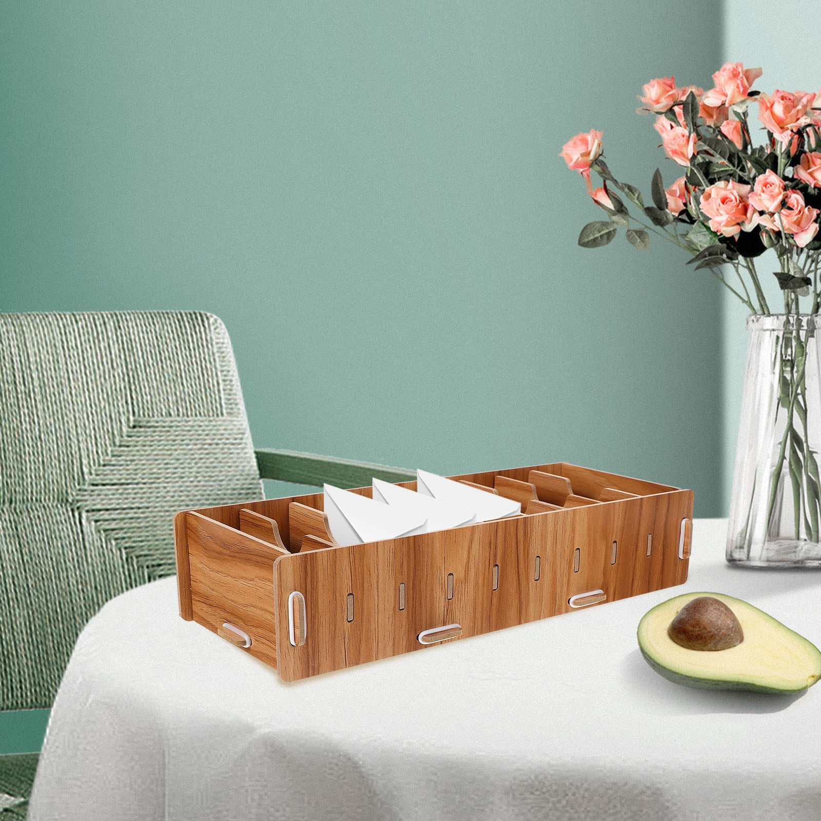 FELTECHELECTR 2Pack Storage Boxes With Lids Wooden Material In Light ...