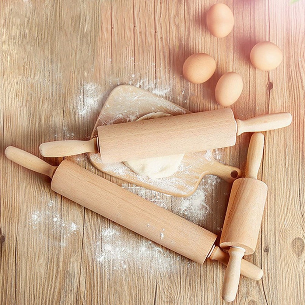 FELTECHELECTR 2Pcs 16.1x2.2in Wooden Fixed Rolling Pin for Home Bakers ...