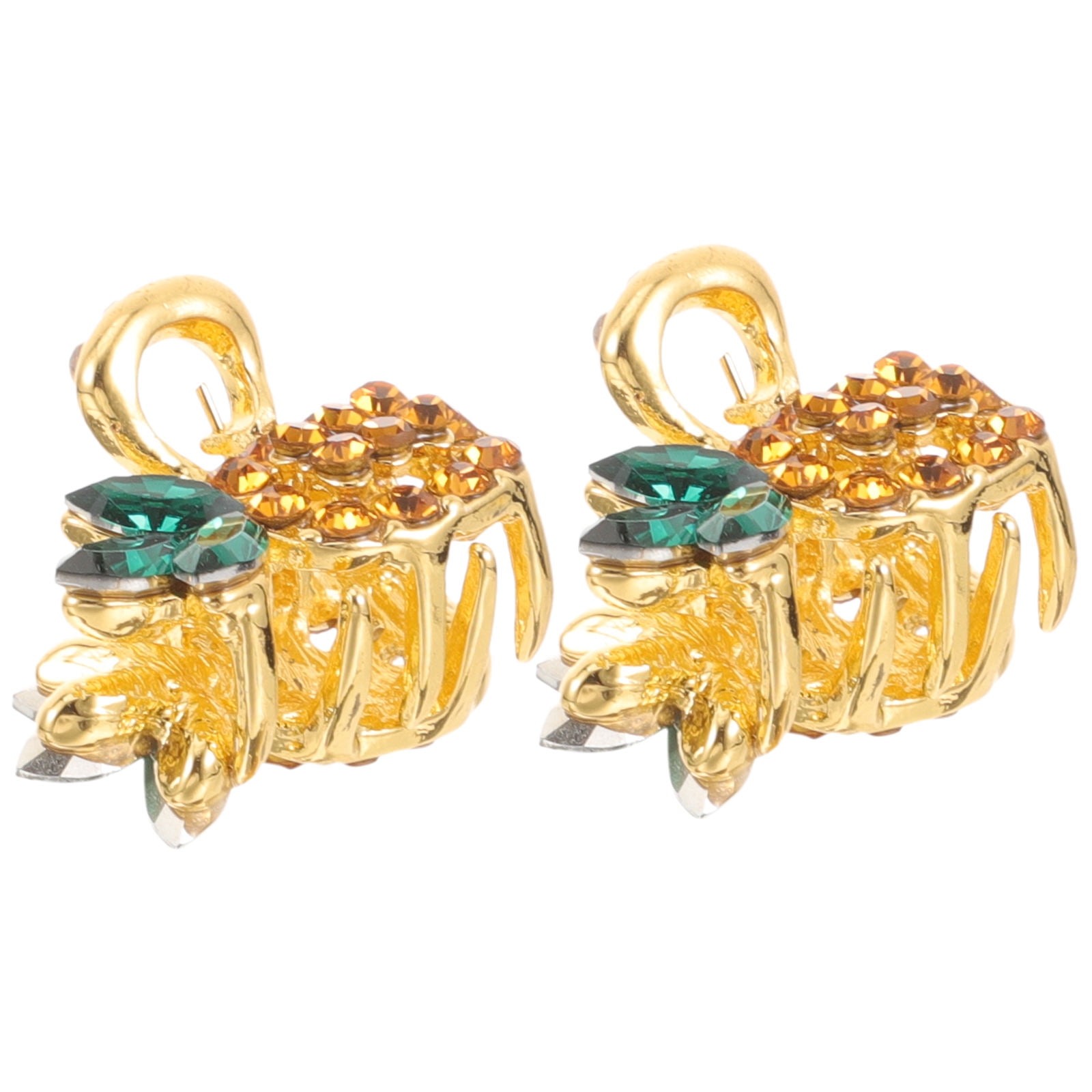 FELTECHELECTR 2Pcs Alloy Small Hair Barrettes for Girl Pineapple Claw ...