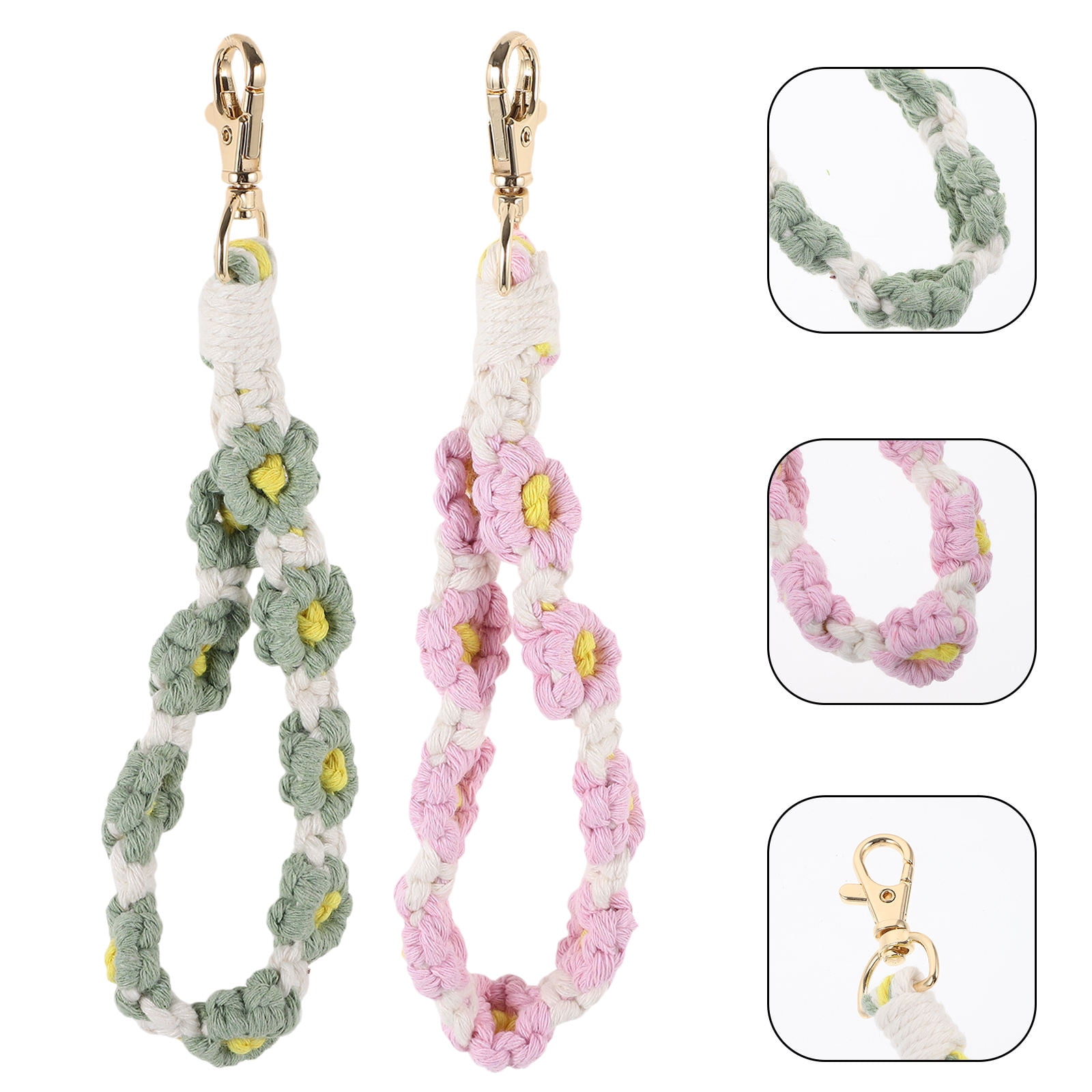 FELTECHELECTR 2Pcs Assorted Color Phone Charm Straps Woven Structure ...