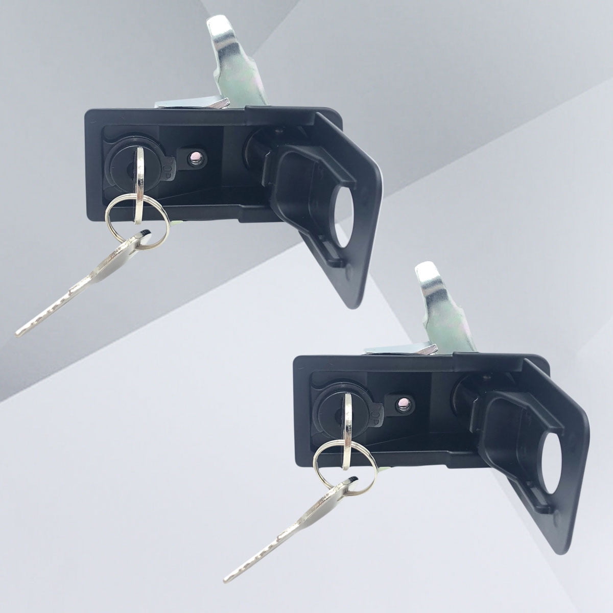 FELTECHELECTR 2Pcs Black Steel Trailer Lock for Doors Paddle Handle ...