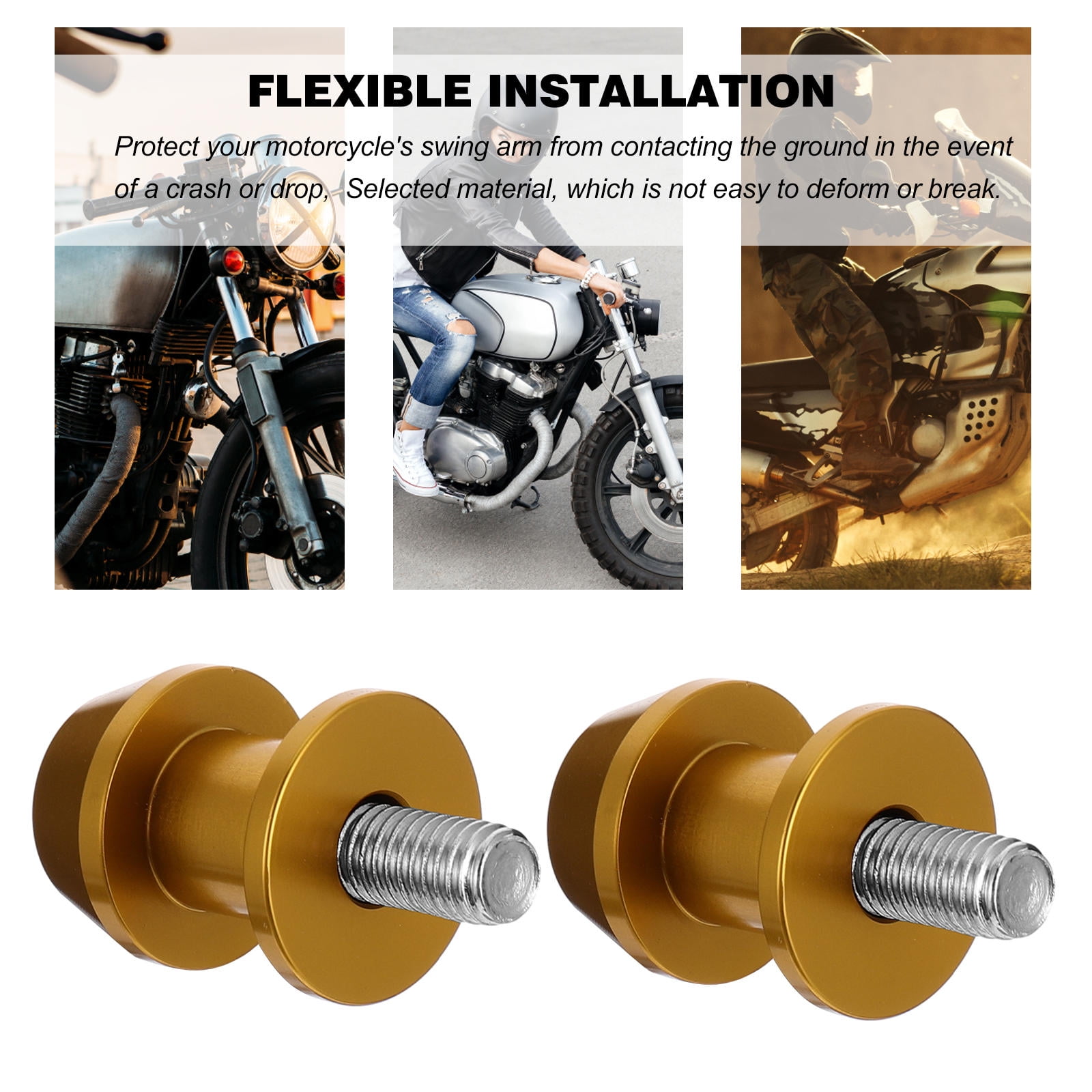 FELTECHELECTR 2Pcs Golden Cylindrical Motorcycle Rear Lift Screws for ...