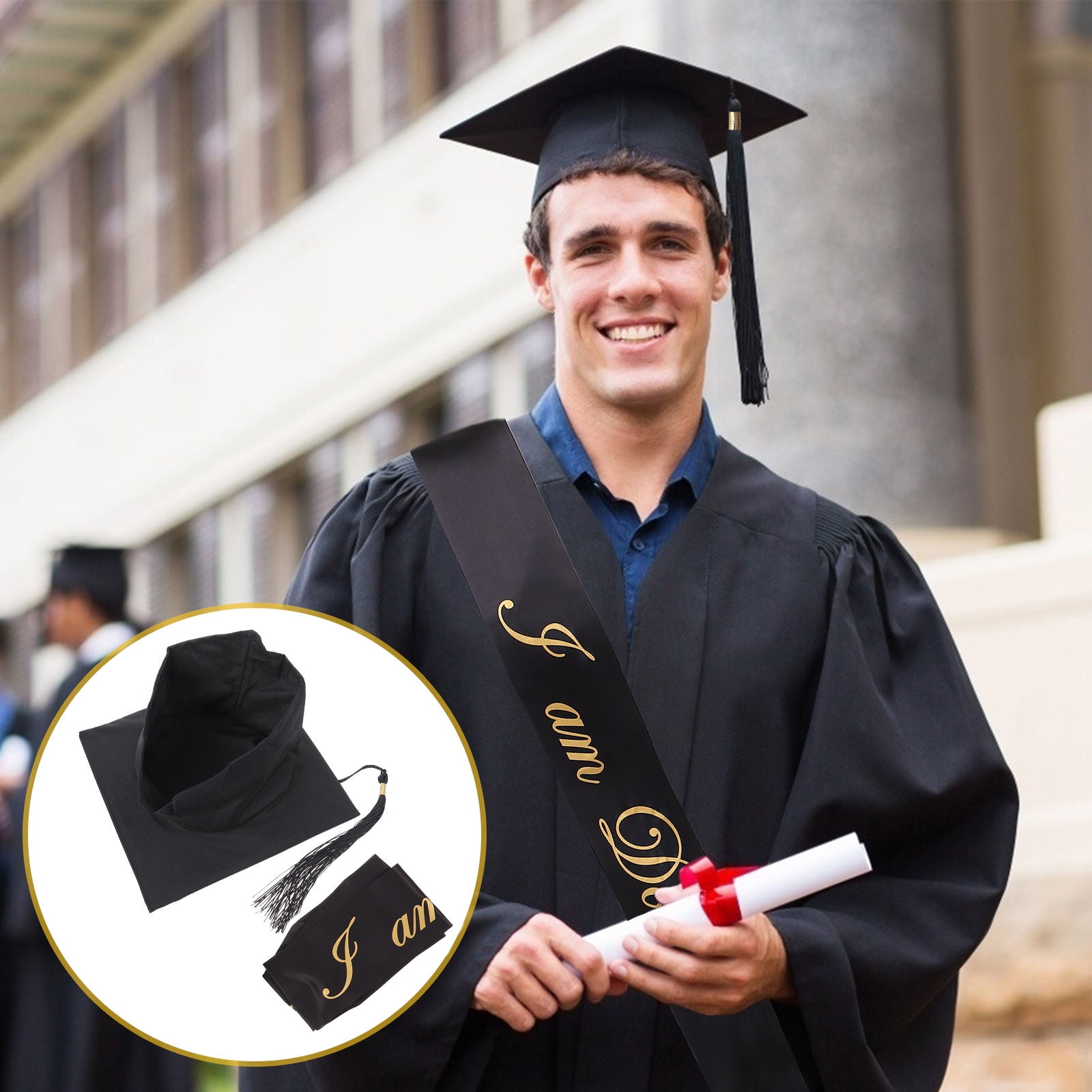 FELTECHELECTR 2Pcs Graduation Cap and Sash Set Graduation Party ...