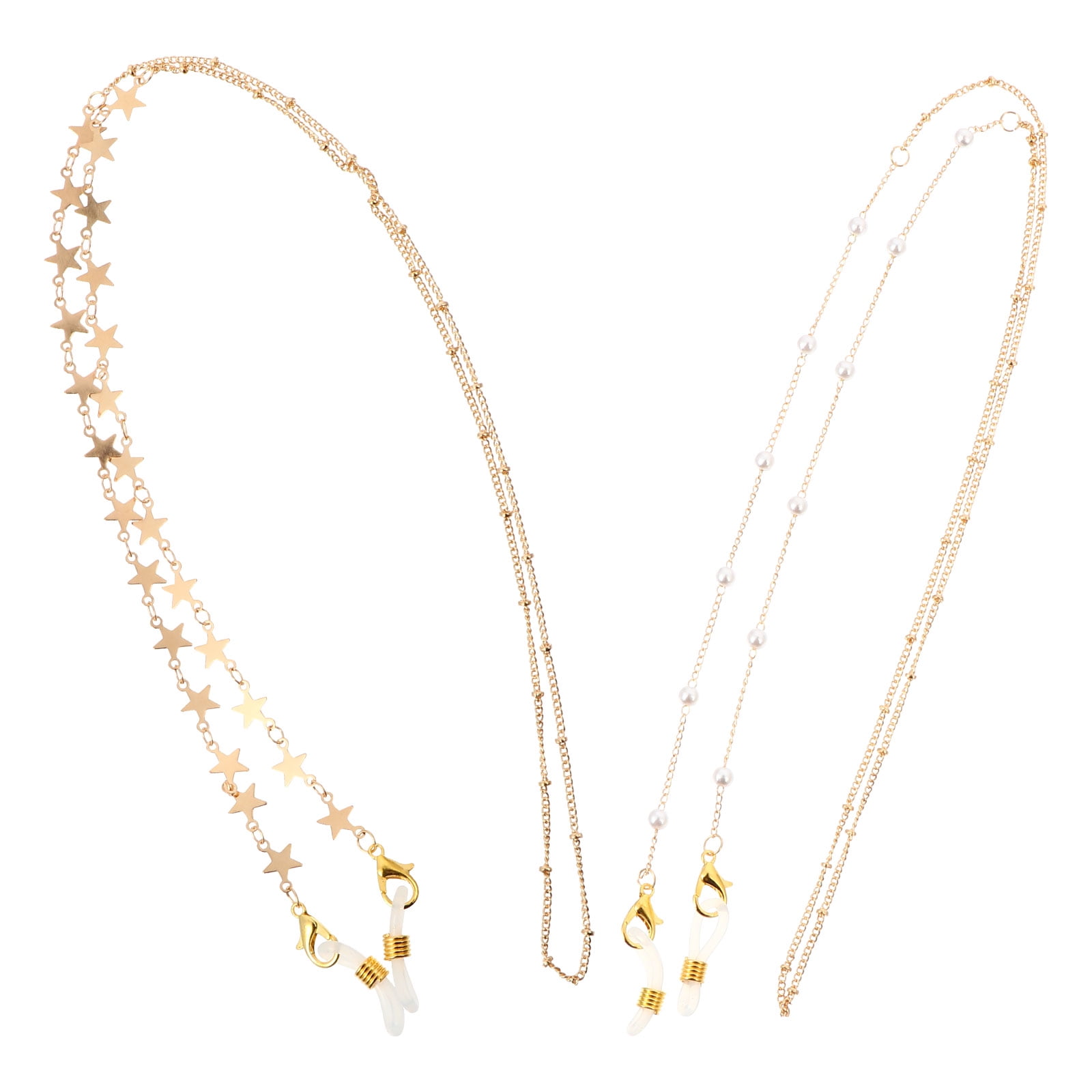 FELTECHELECTR 2Pcs Metal Long Strip Lanyard for Eyeglasses and Masks ...