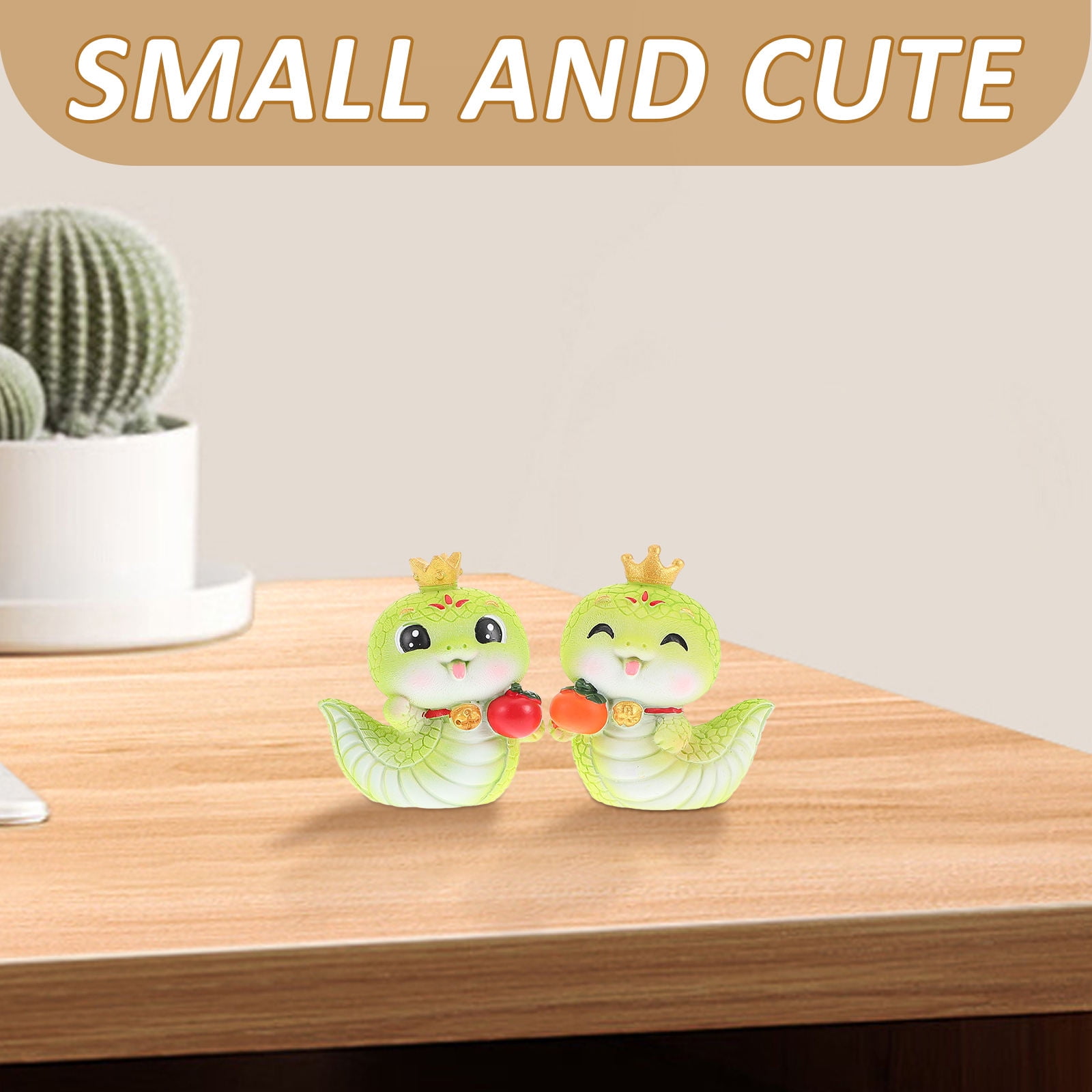 FELTECHELECTR 2Pcs Prosperity Charm Resin Snake Statue Miniature Snake ...