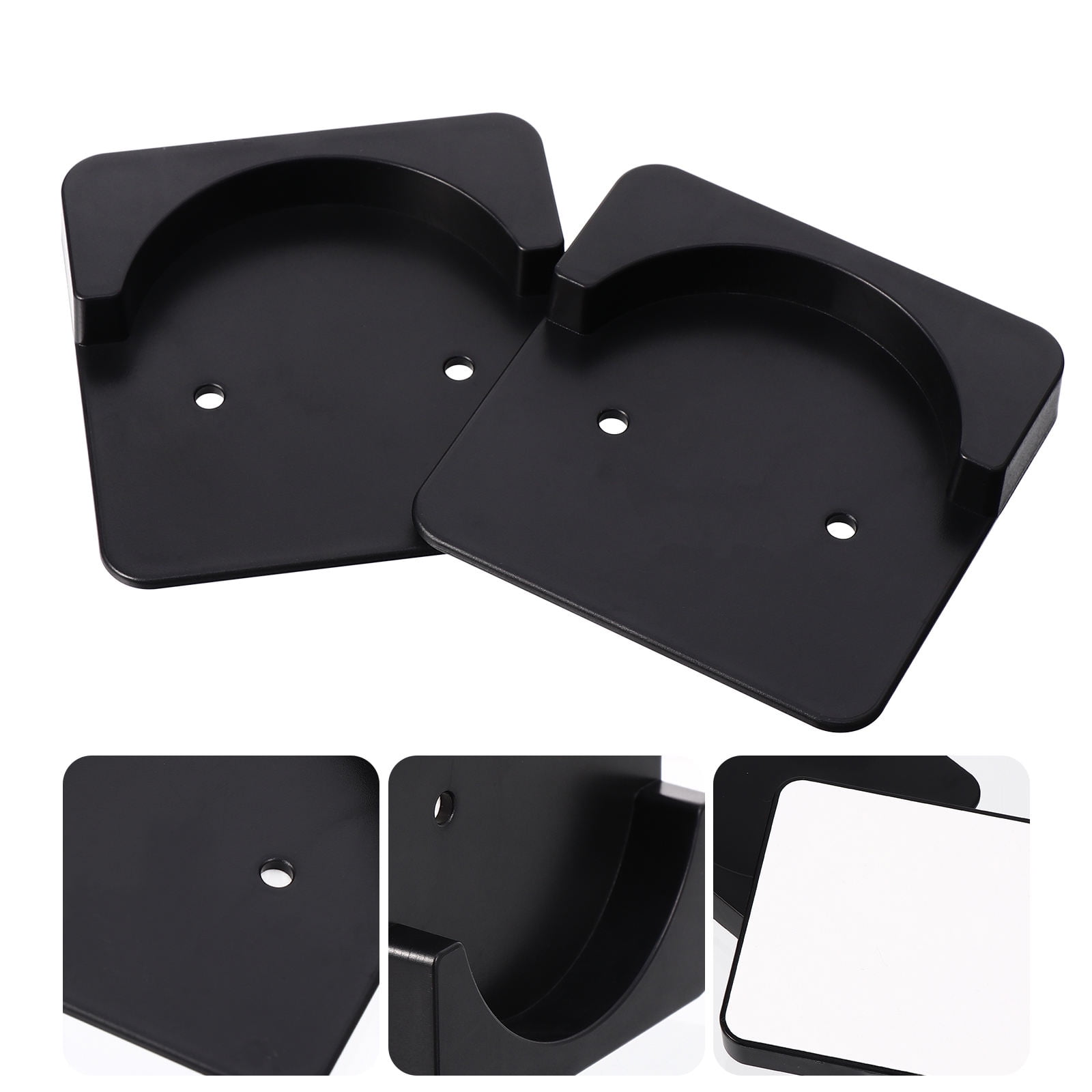 FELTECHELECTR 2Pcs Shower Rod Holders Black Plastic Round Socket Anti ...