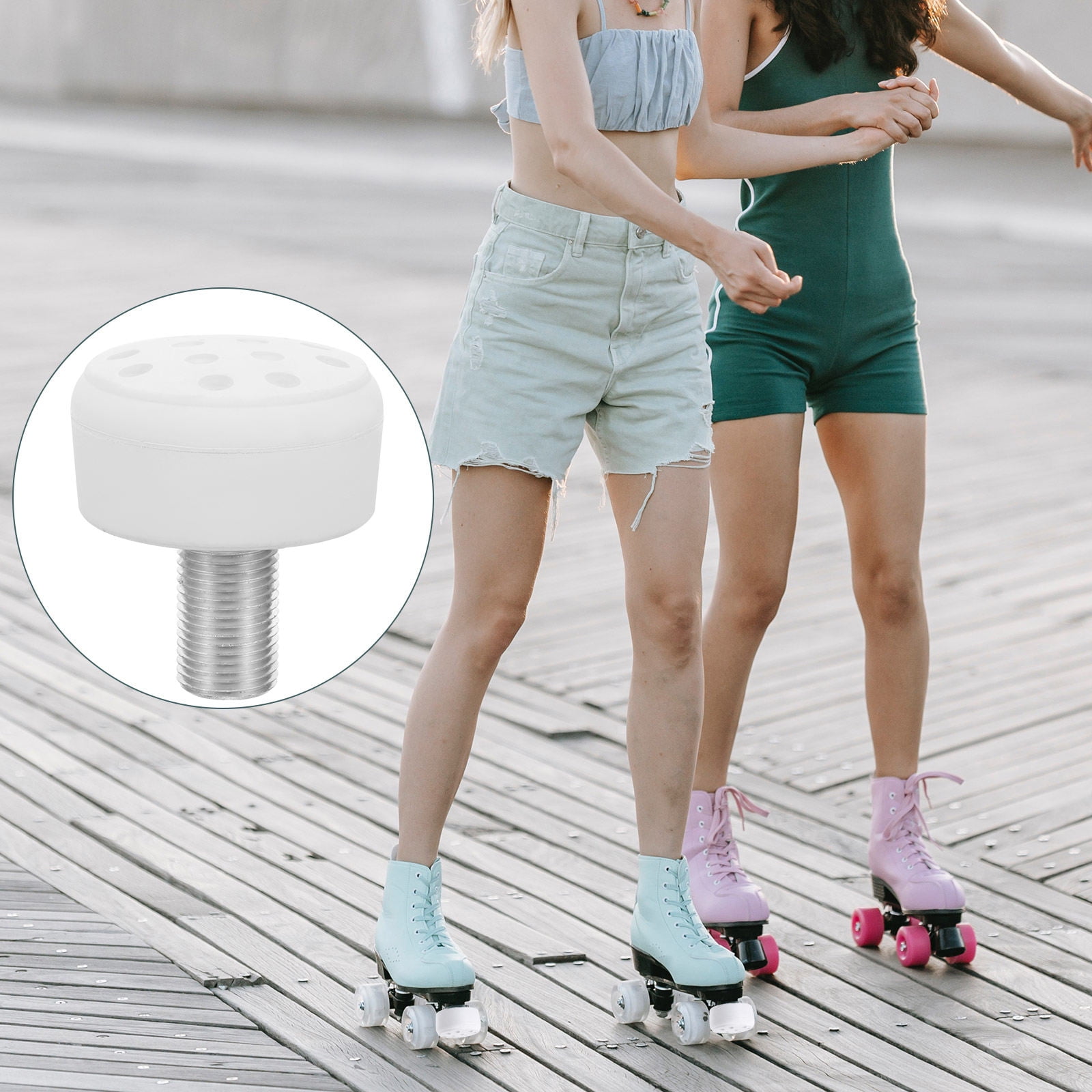 FELTECHELECTR 2Pcs White Rubber Toe Plug For Roller Skates With ...