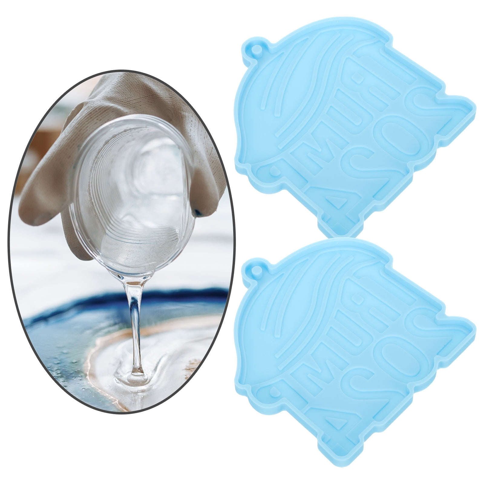 FELTECHELECTR 2Set Keychain Molds for Epoxy Resin Simple Appearance ...