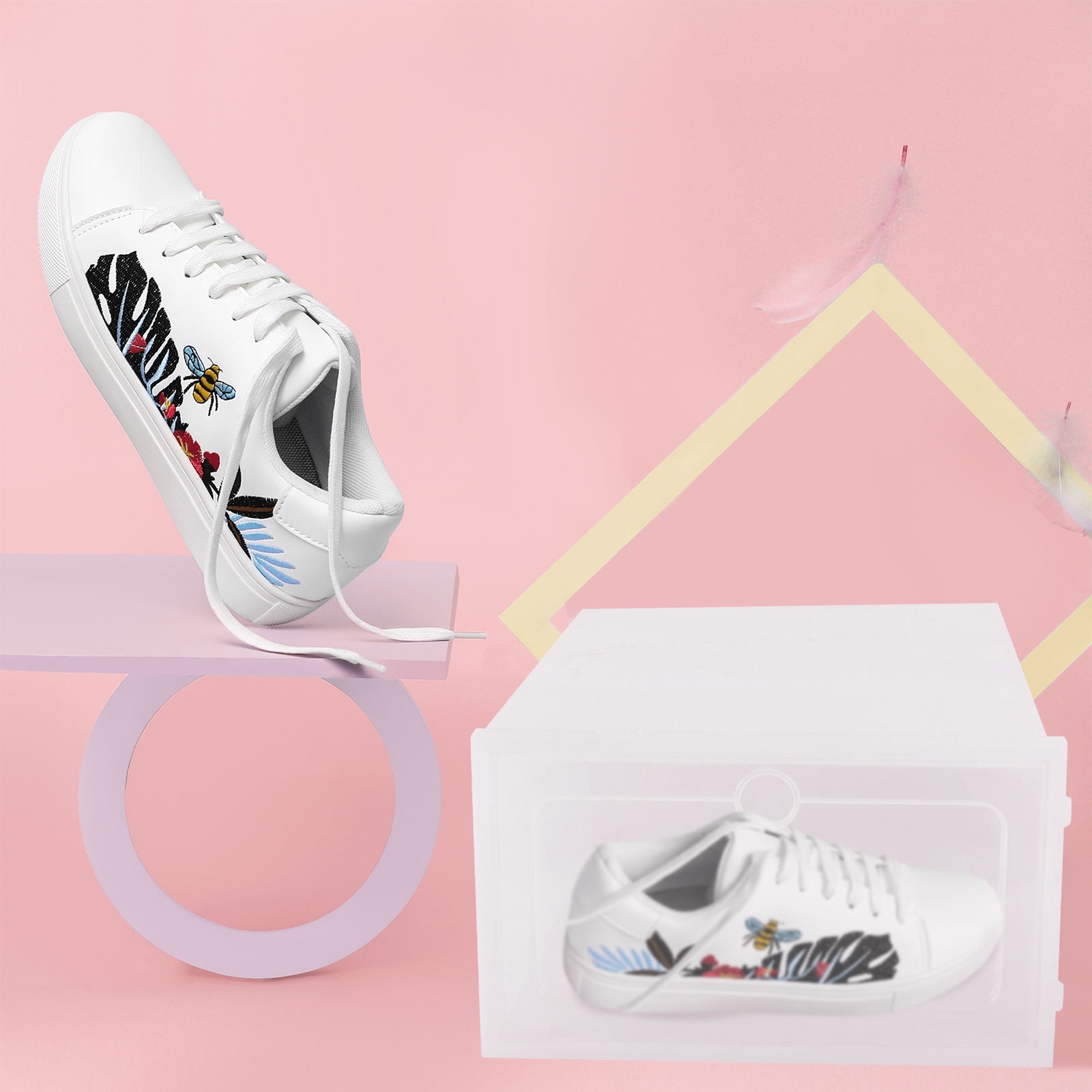 FELTECHELECTR 2Set Storage Container Shoe Storage Bin with Rectangular ...