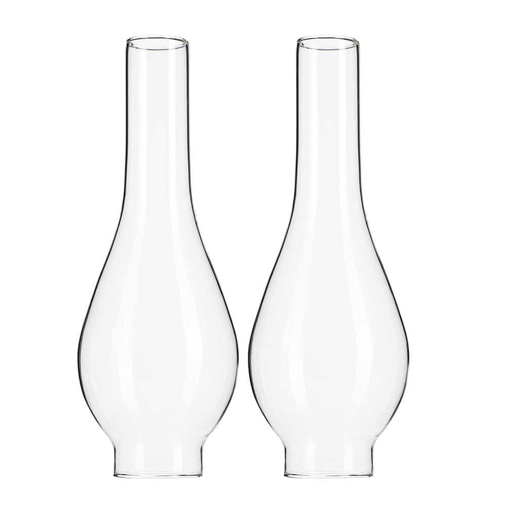 FELTECHELECTR 2pcs Oil Lamp Parts Vintage Oil Lamp Chimney Clear ...