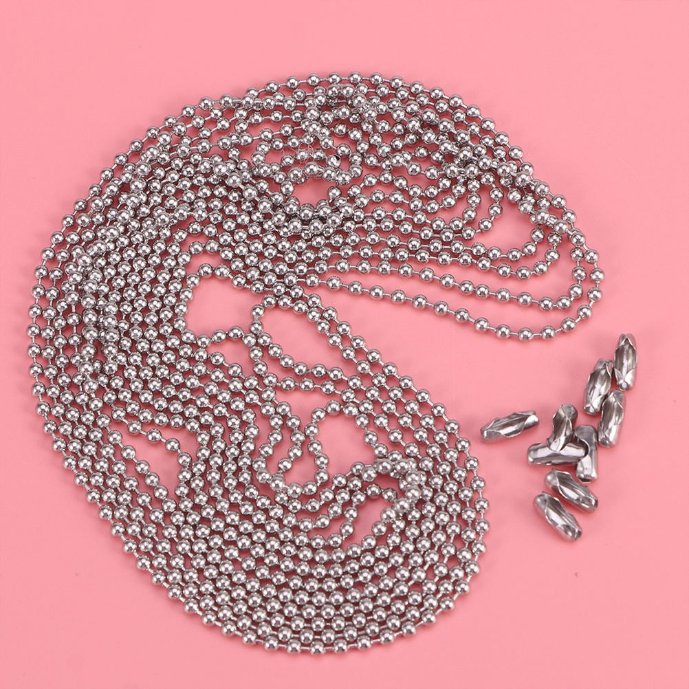 FELTECHELECTR 3 Set Silver Bead Chain for Dog Tags and Pendant Necklace ...