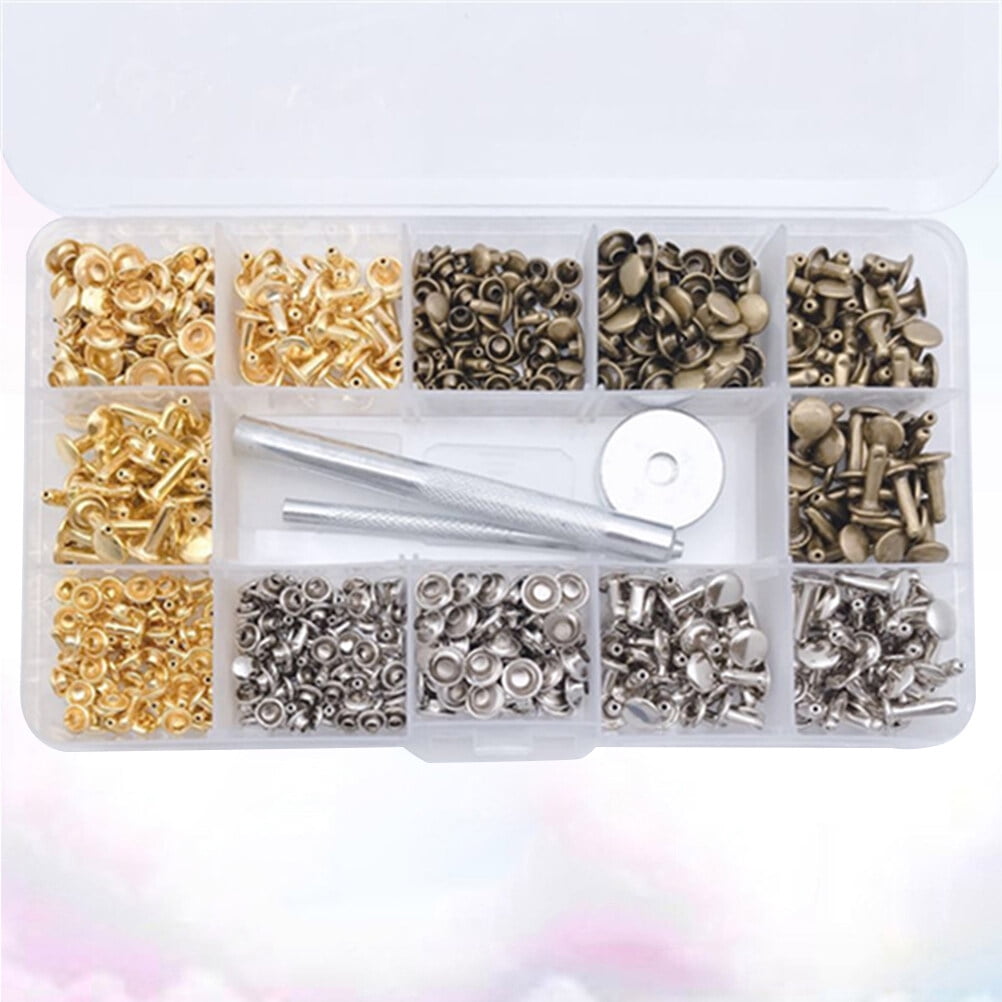 FELTECHELECTR 300 Sets Metal Studs Rivets for Leather Bag and Footwear ...