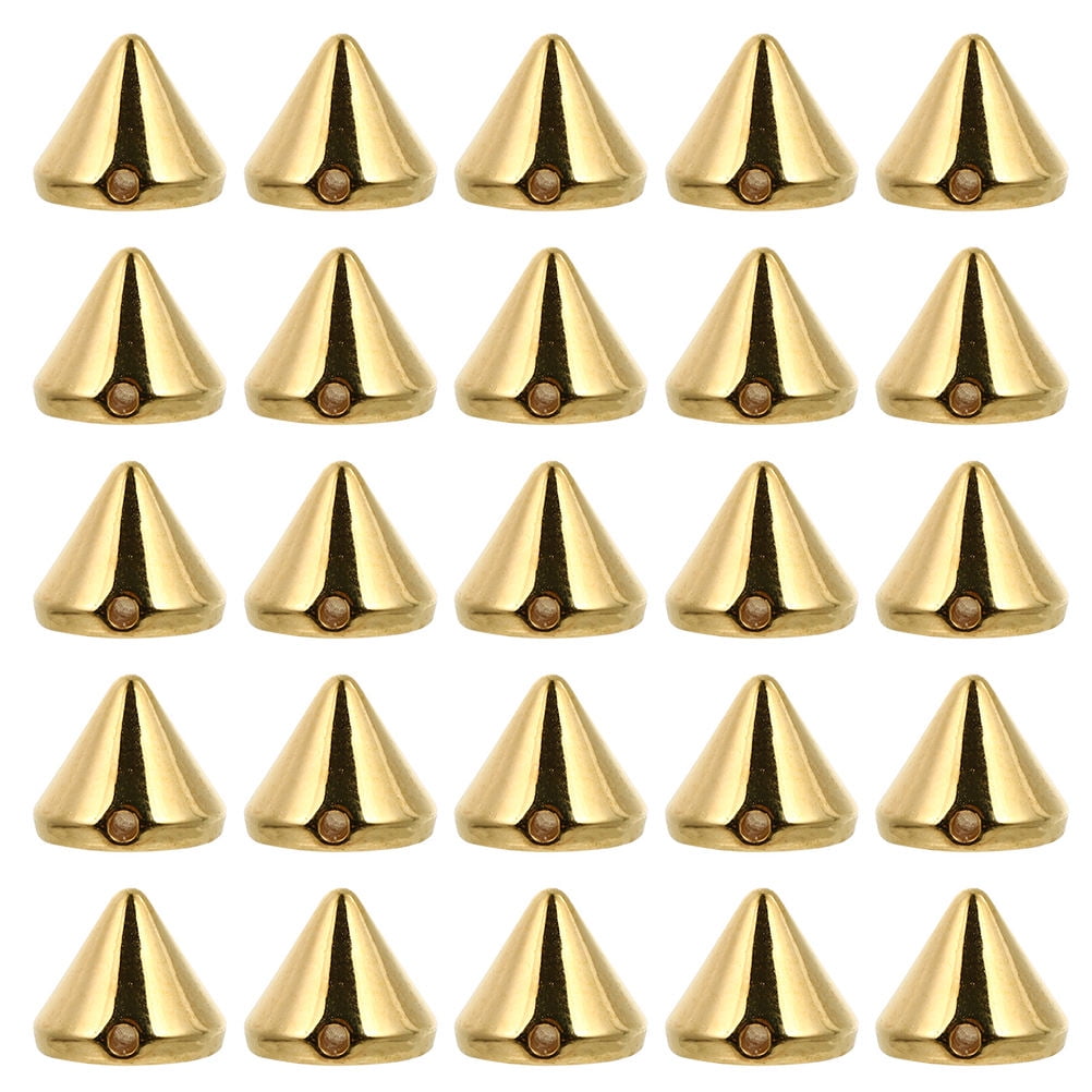 FELTECHELECTR 300Pcs Diy Sewing Rivets Golden Punk Cone Spikes For ...
