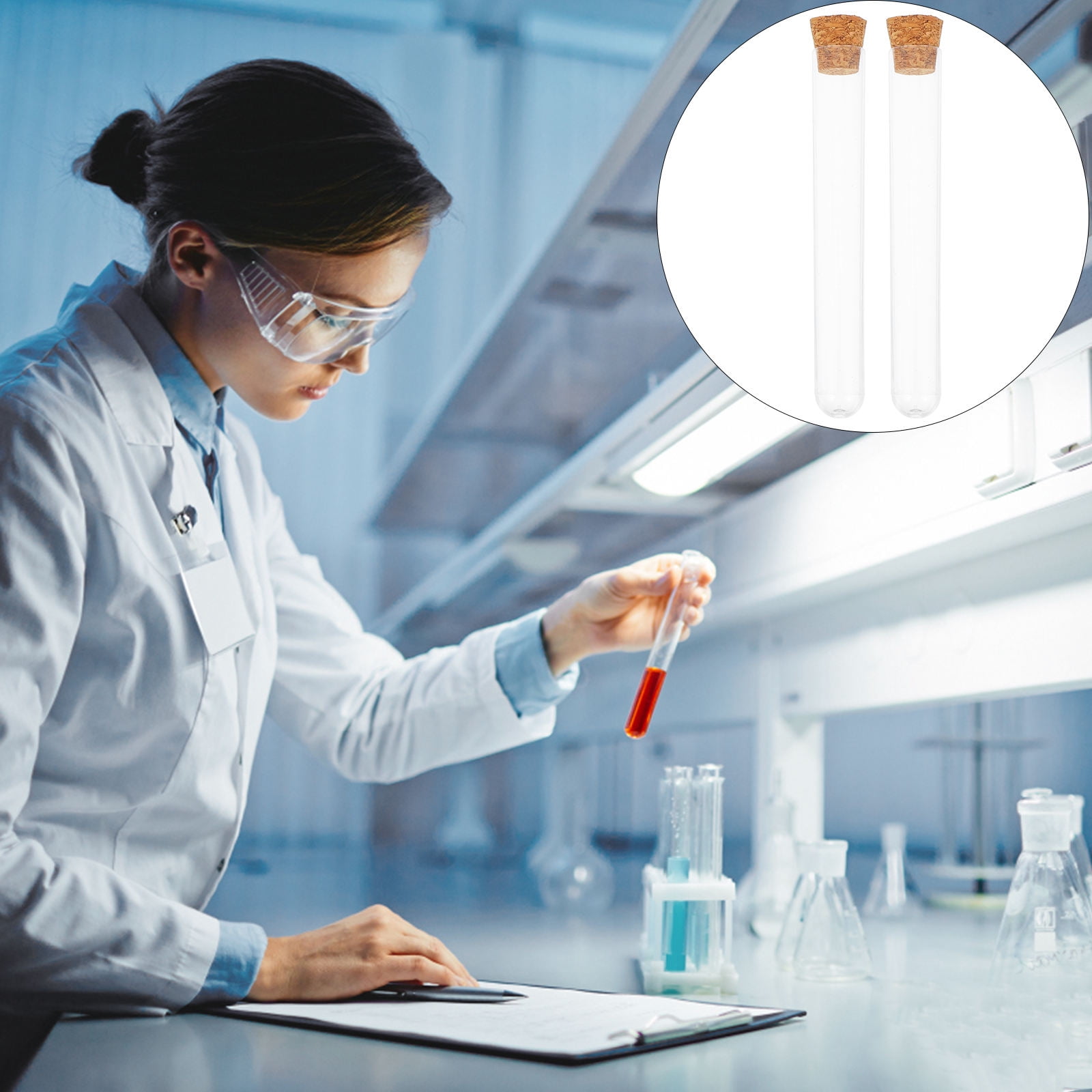 FELTECHELECTR 30Pcs Clear Test Tubes with Cork for Science Experiments ...