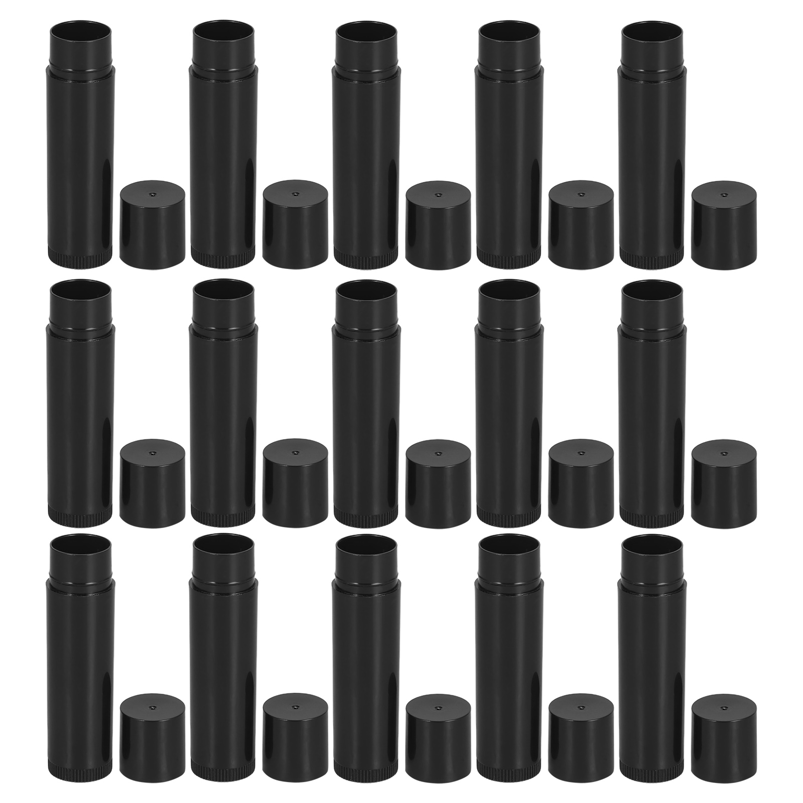 FELTECHELECTR 30Pcs Cylindrical Black Tubes Plastic Diy Storage ...