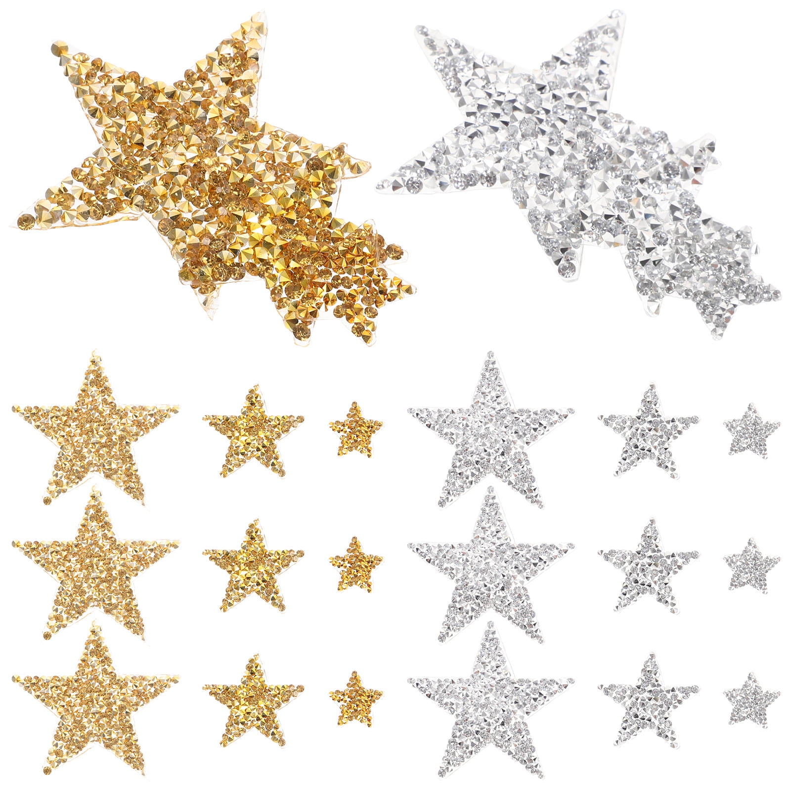 FELTECHELECTR 30Pcs Sparkly Star Stickers Assorted Color Polyester for ...