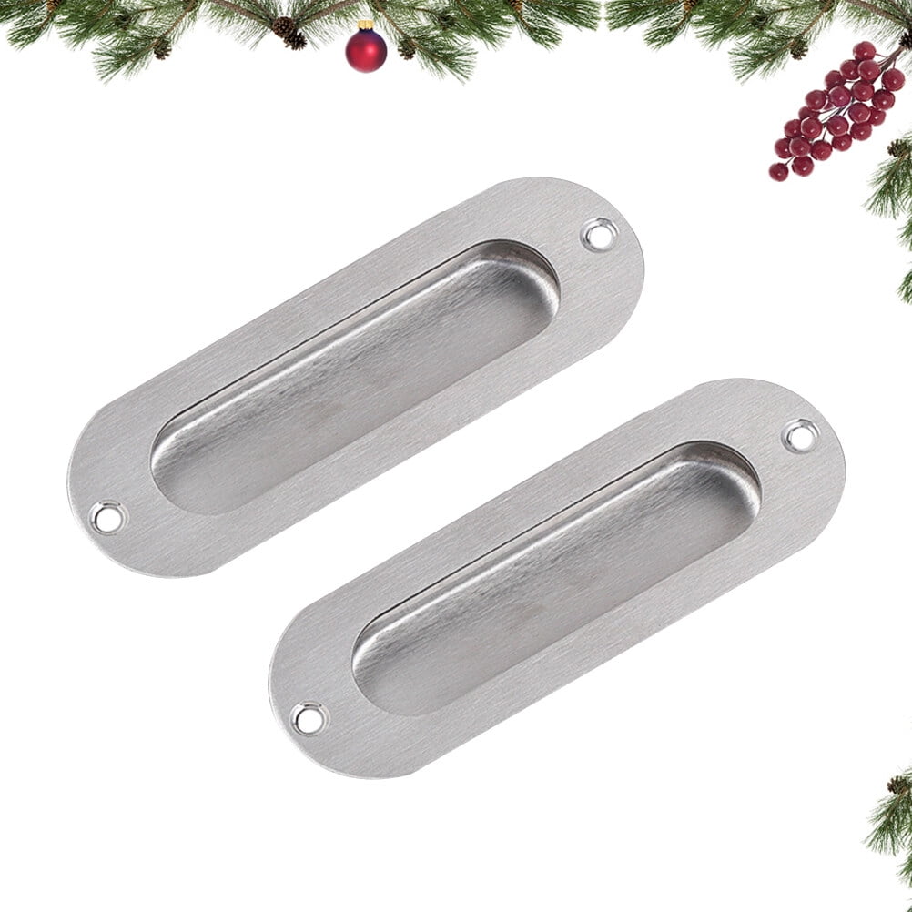 FELTECHELECTR Stainless Steel Wardrobe Handle 2Pcs Silver for Closets ...
