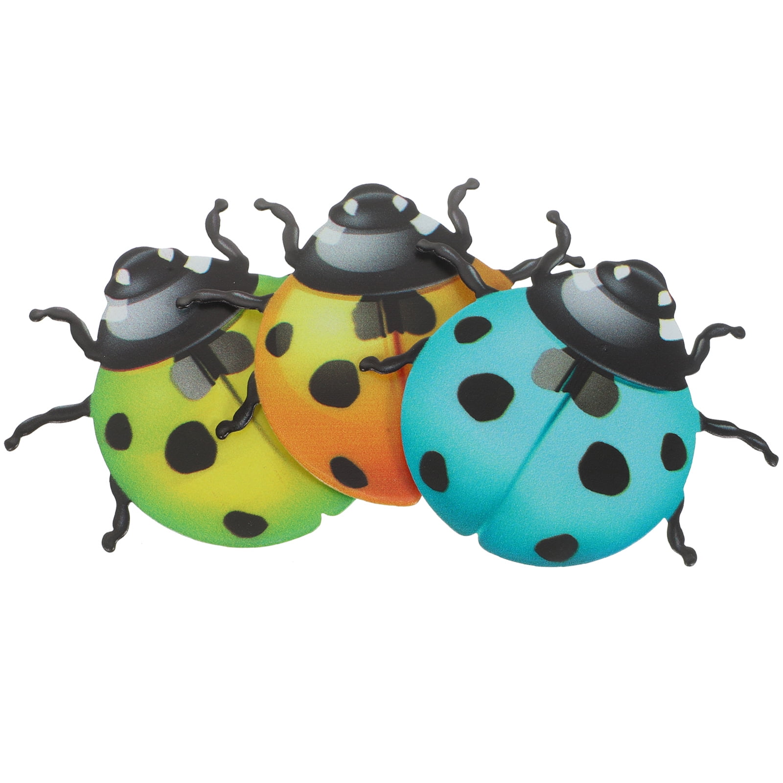 FELTECHELECTR 3Pack Ladybug Wall Art Iron Lawn Garden Decoration 12 ...
