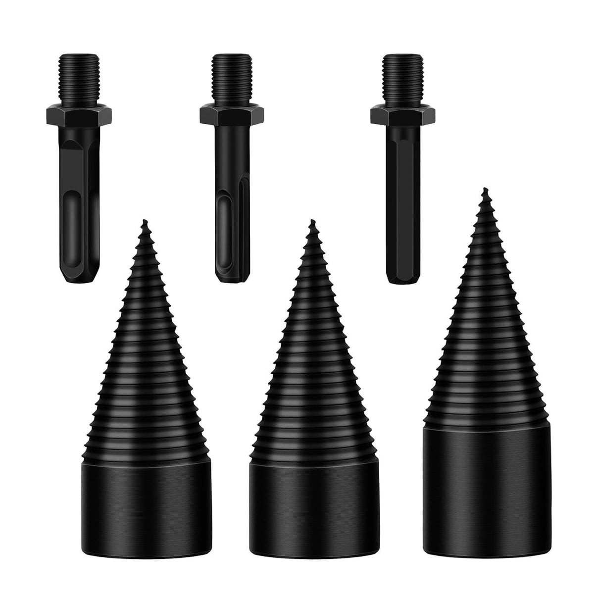 FELTECHELECTR 3Pcs Black Wood Chopper Splitter For Firewood And Logs ...