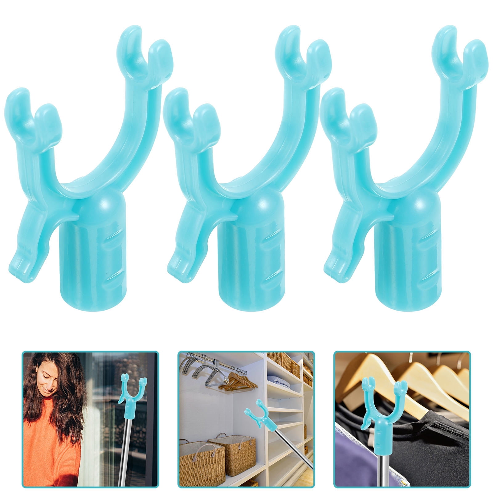 FELTECHELECTR 3Pcs Clothes Fork Head Parts Simple Design for Drying and ...