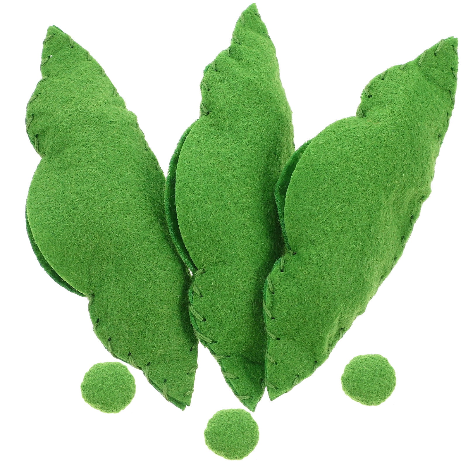 FELTECHELECTR 3Pcs Felt Pea Toy Green Handmade Felt Vegetables For All ...
