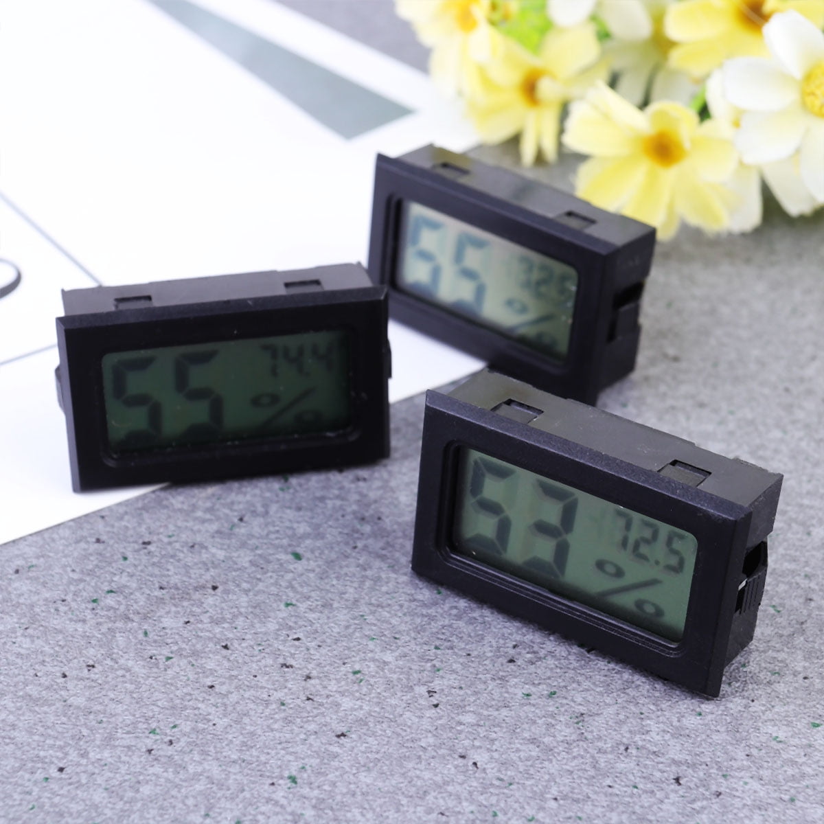 FELTECHELECTR 3Pcs Mini Hygrometer with Temperature and Humidity ...