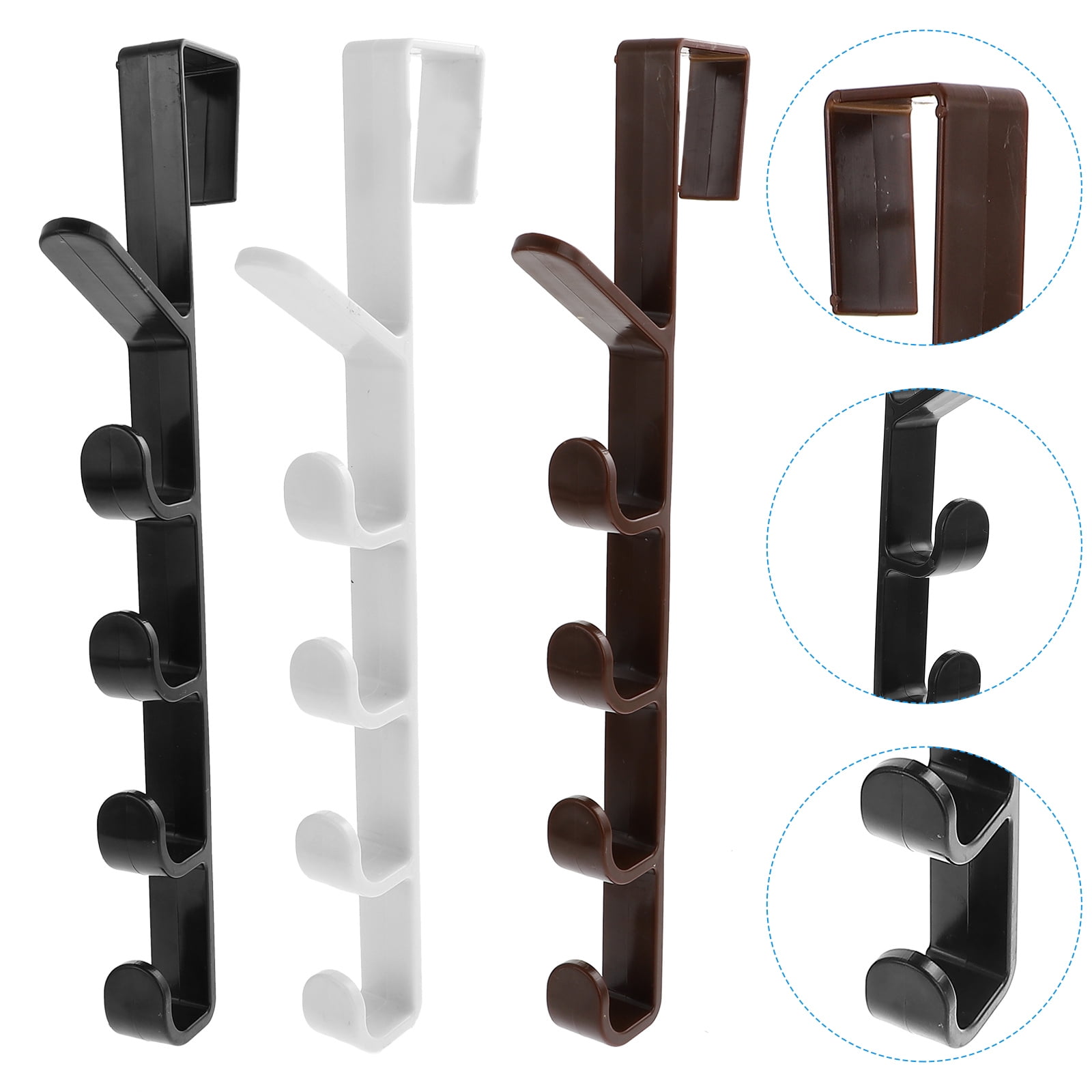 FELTECHELECTR 3Pcs Over-Door Hooks for Factory Use in Brown ABS ...
