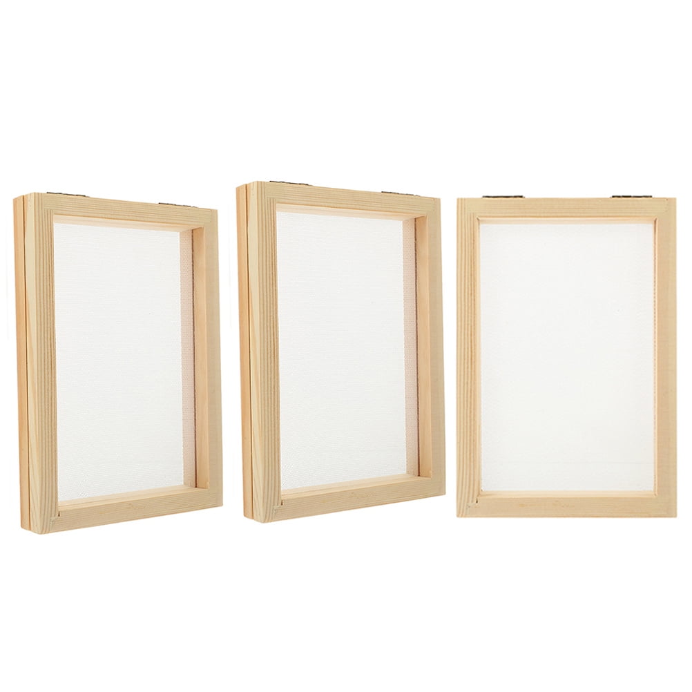FELTECHELECTR Paper Making Frame And Deckle Diy Paper Crafts Wood 3Pcs ...