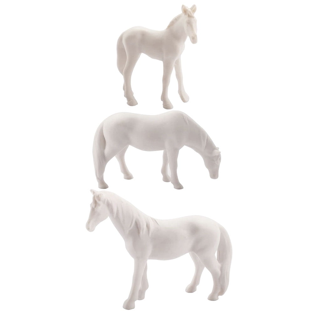 FELTECHELECTR 3Pcs Resin Animals Horse Models Realistic Style For ...