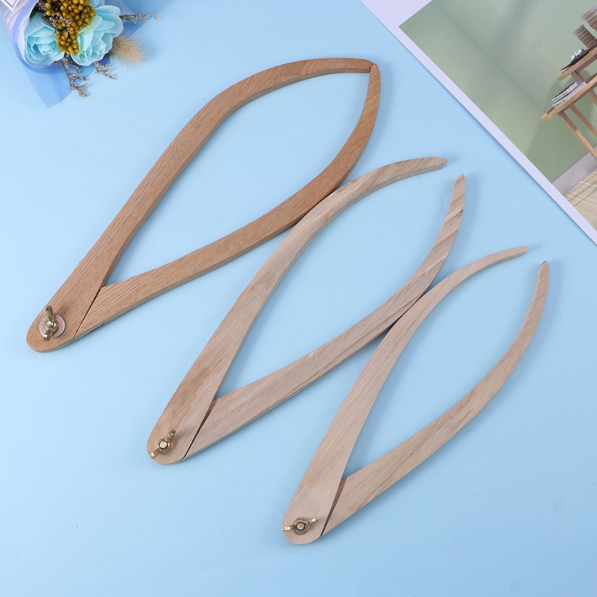 FELTECHELECTR 3Pcs Wooden Calipers Ceramics Tools for Measuring ...