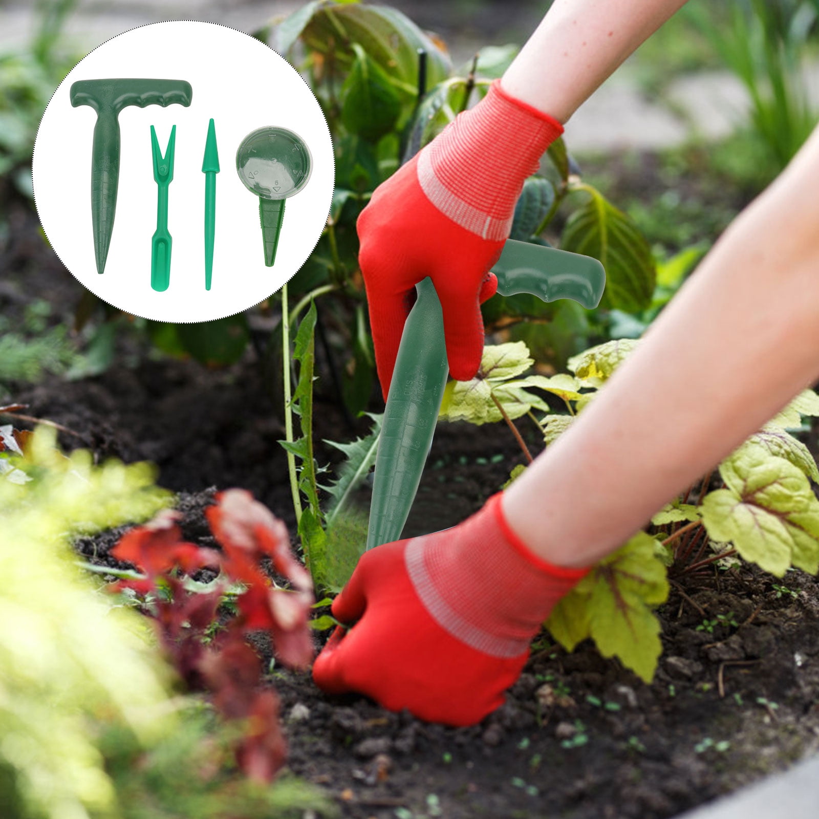 FELTECHELECTR 3Set Gardening Dibber Tools Set 14.5cm Simple Design Portable Planting Tools ...