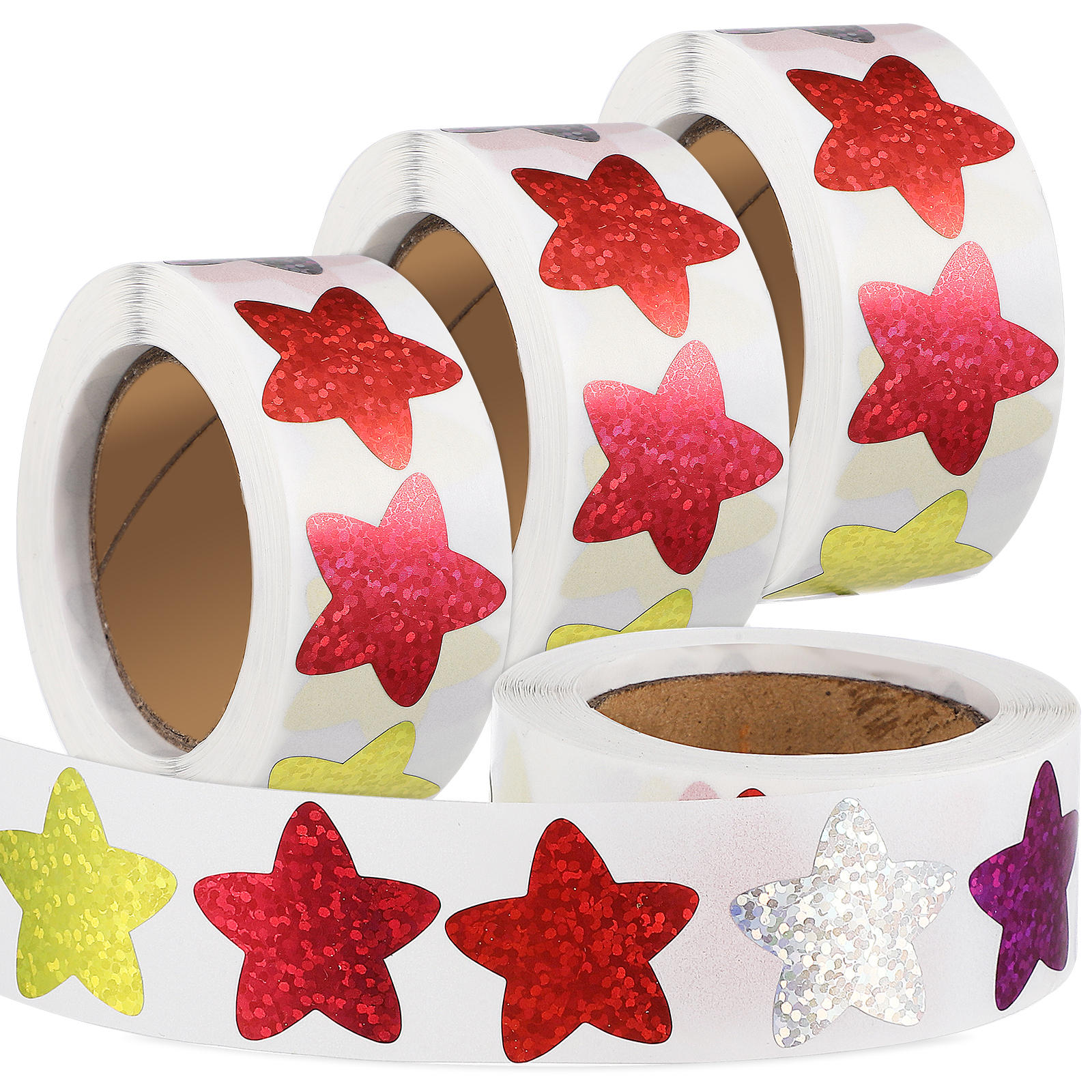 FELTECHELECTR 4 Rolls Star Stickers Self Adhesive Assorted Color for ...