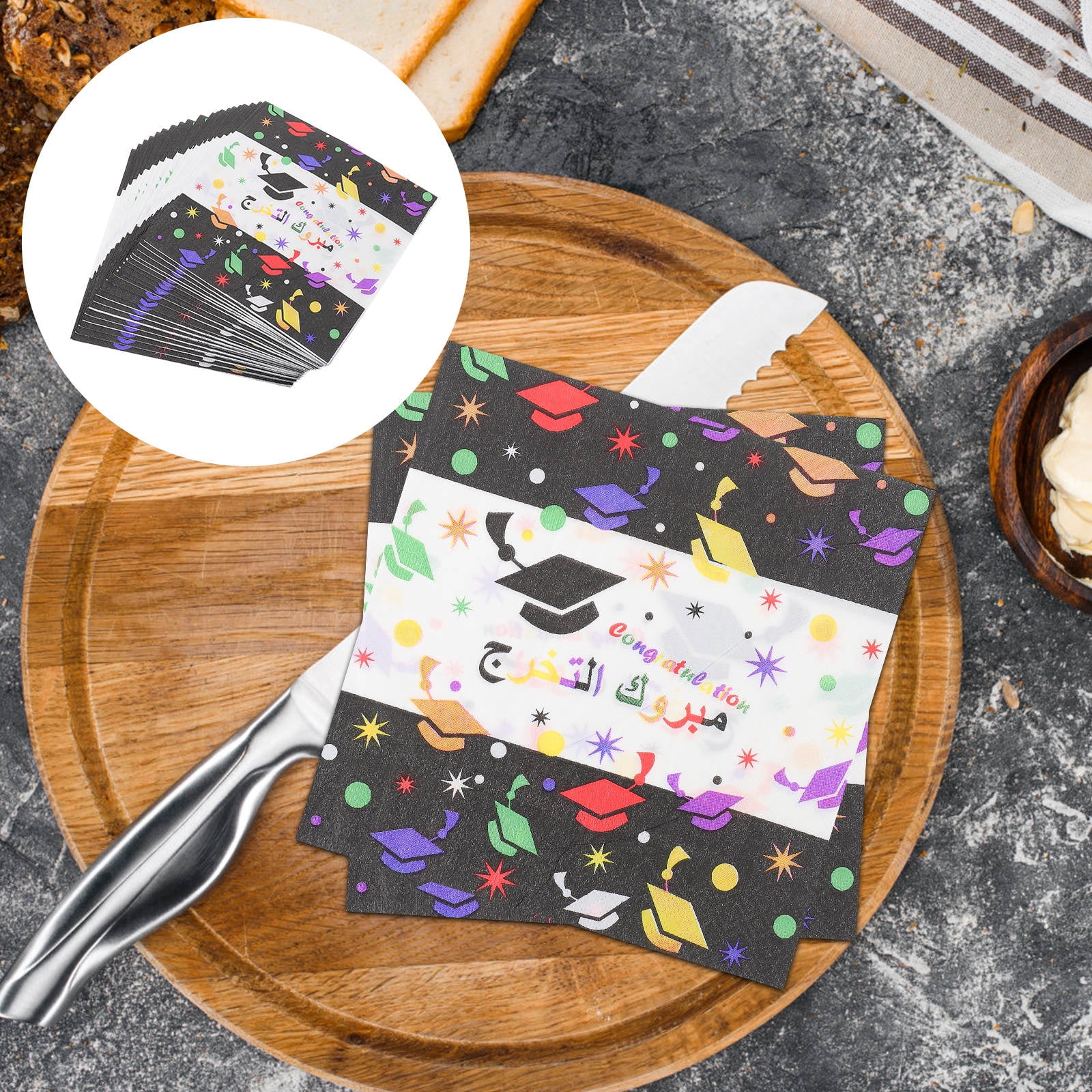 FELTECHELECTR 40Set Party Napkin Assorted Color Square Printing ...