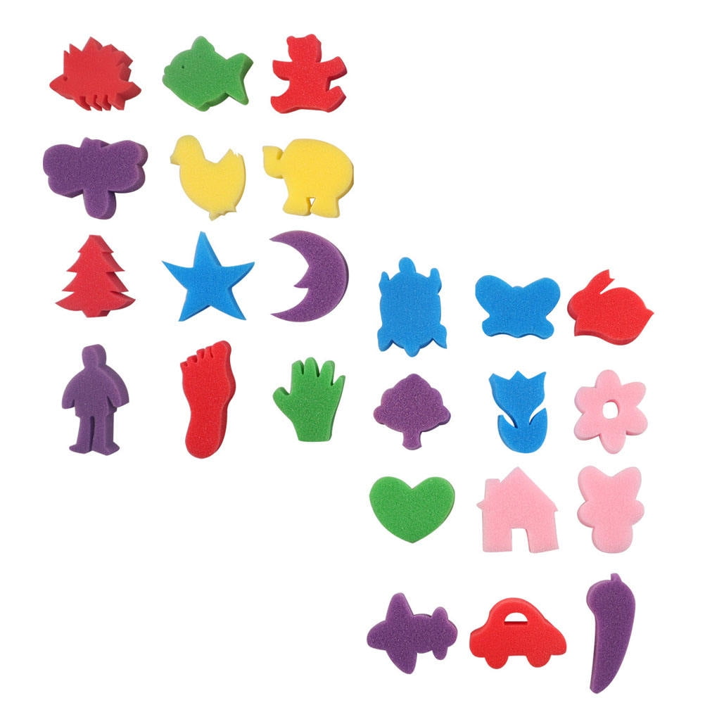 FELTECHELECTR 48Pack Kids Sponge Stamps Sponge Material Rectangular ...