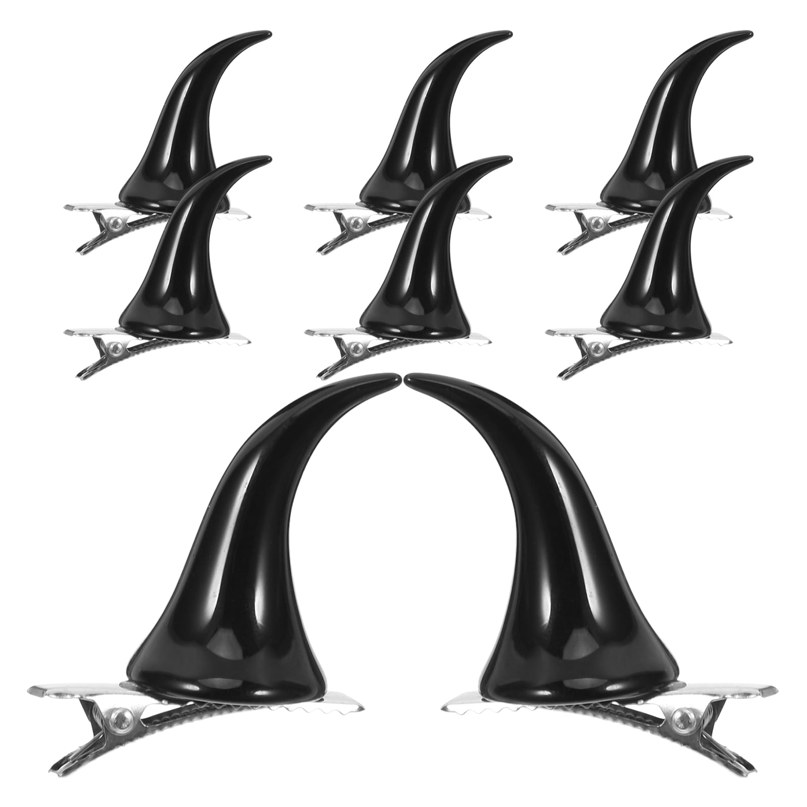 FELTECHELECTR 4Pairs Gothic Horns Hairpin Costume Accessory Black Resin ...