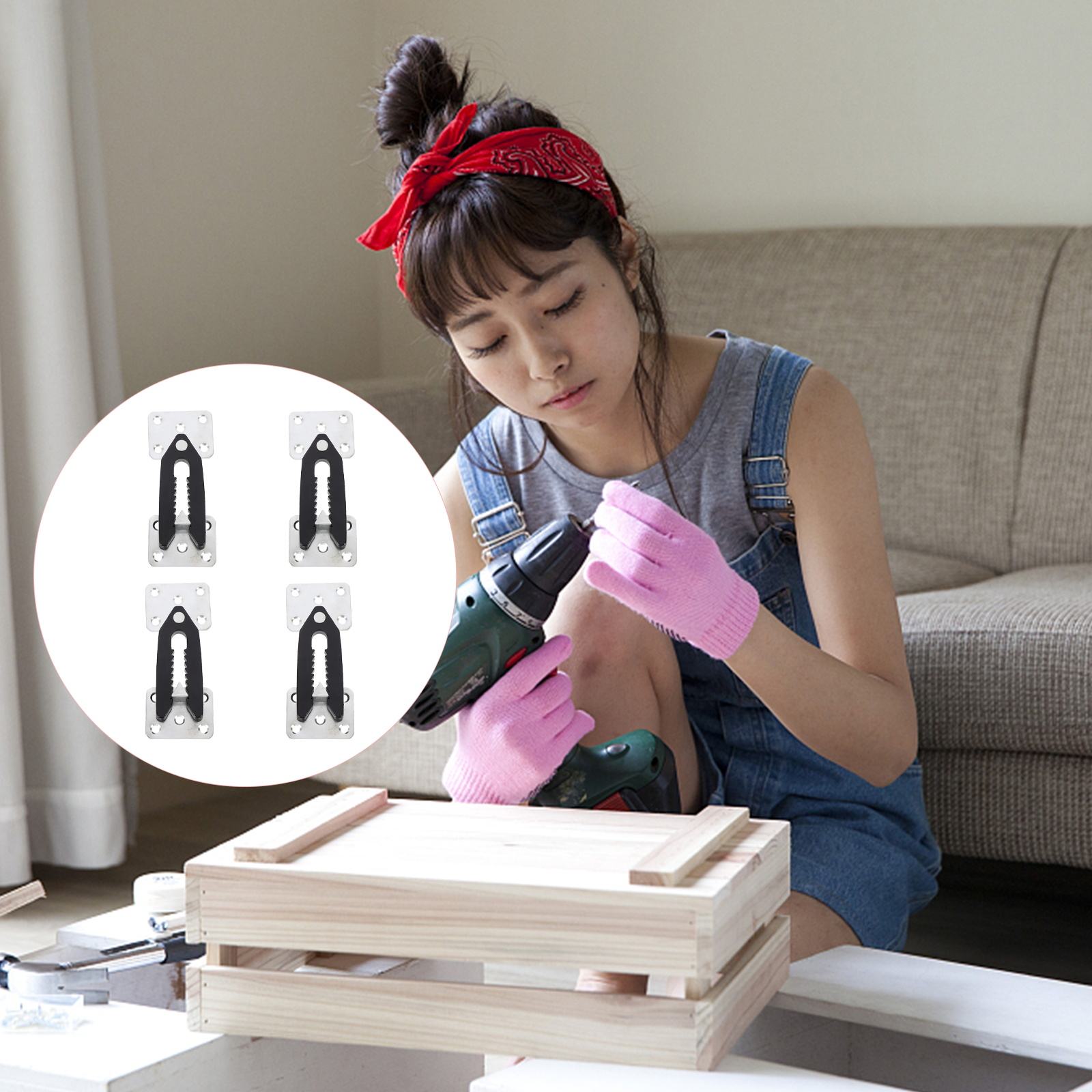 FELTECHELECTR 4Pcs Sectional Furniture Connectors Steel Plastic for ...