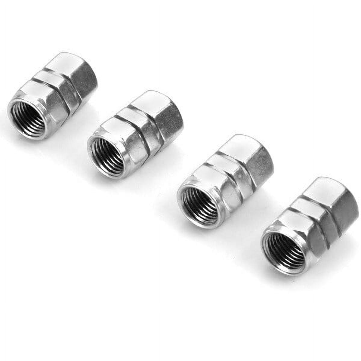 FELTECHELECTR 4Pcs Silver Round Racing Tuner Style Aluminium Tire Air ...