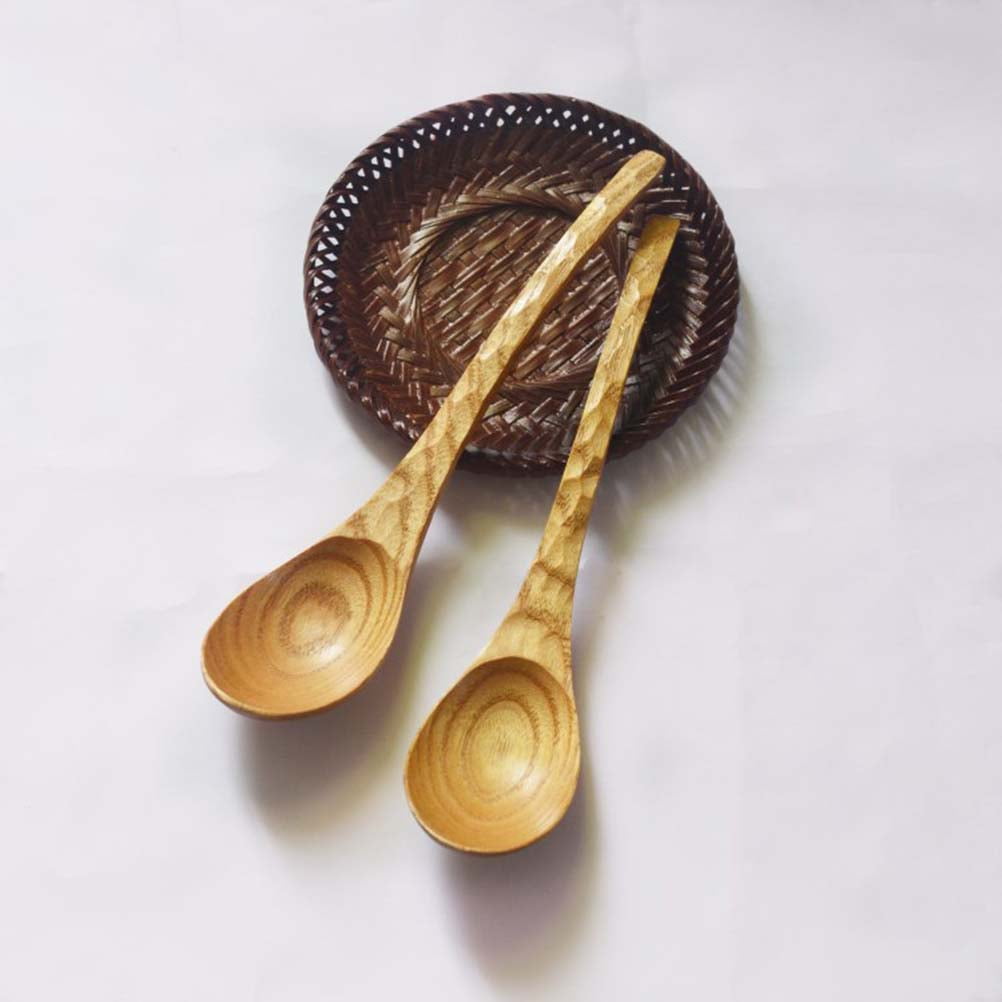 FELTECHELECTR Kitchen Utensils Wooden Spoons Light Brown 4Pcs 7.9x1.6In ...
