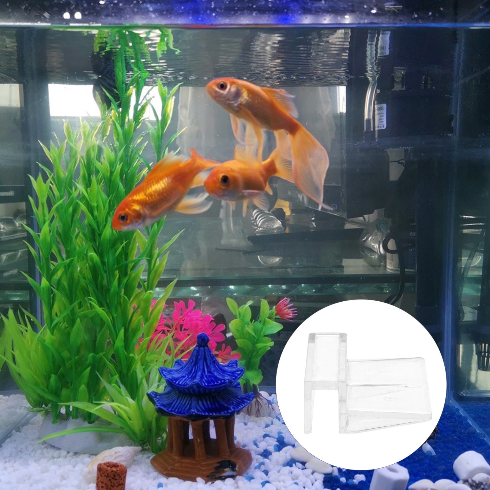 FELTECHELECTR 4Set Transparent White Compact Aquarium Clamp Easy ...