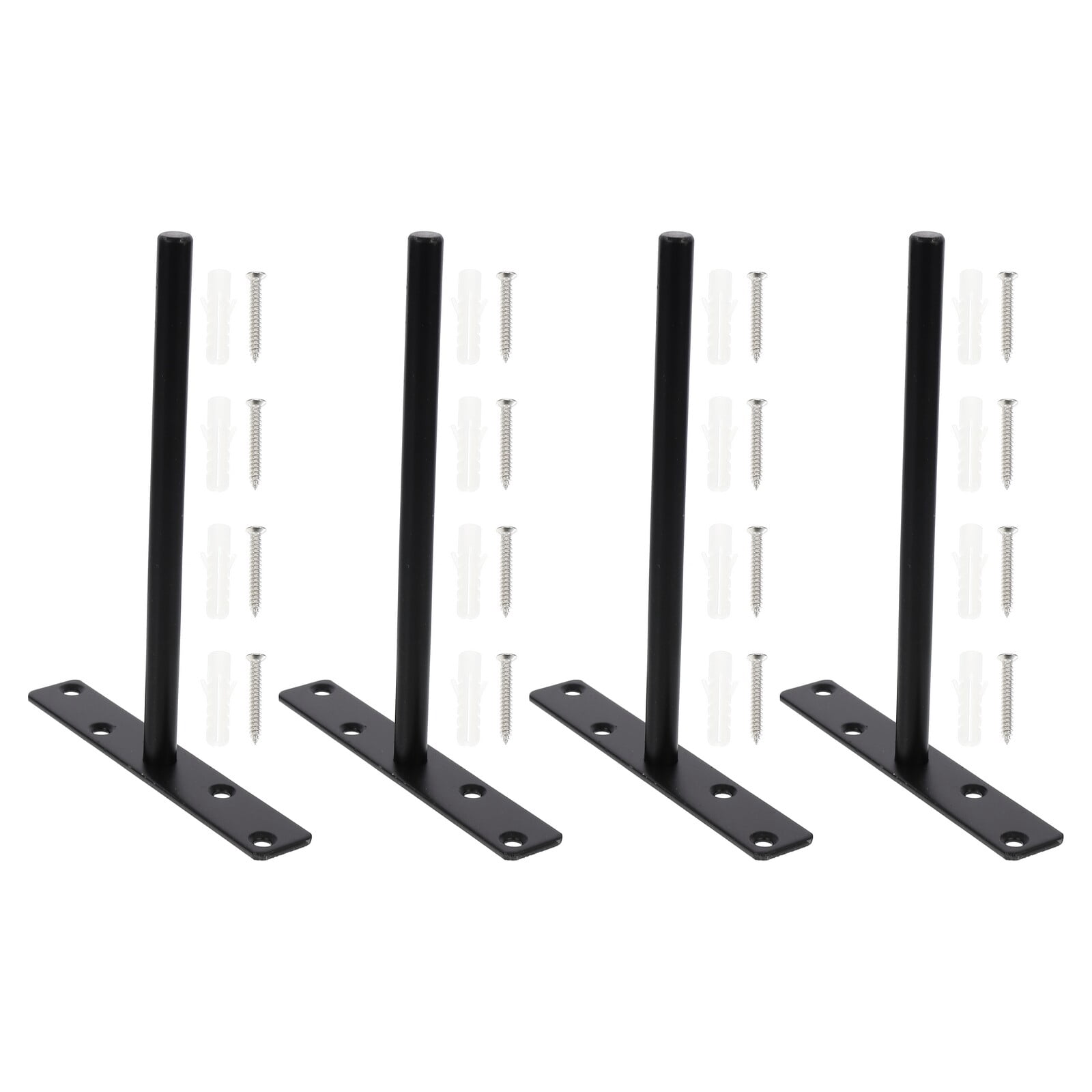FELTECHELECTR 4Set Wall Shelf Bracket T-shape Stand Iron Black for ...