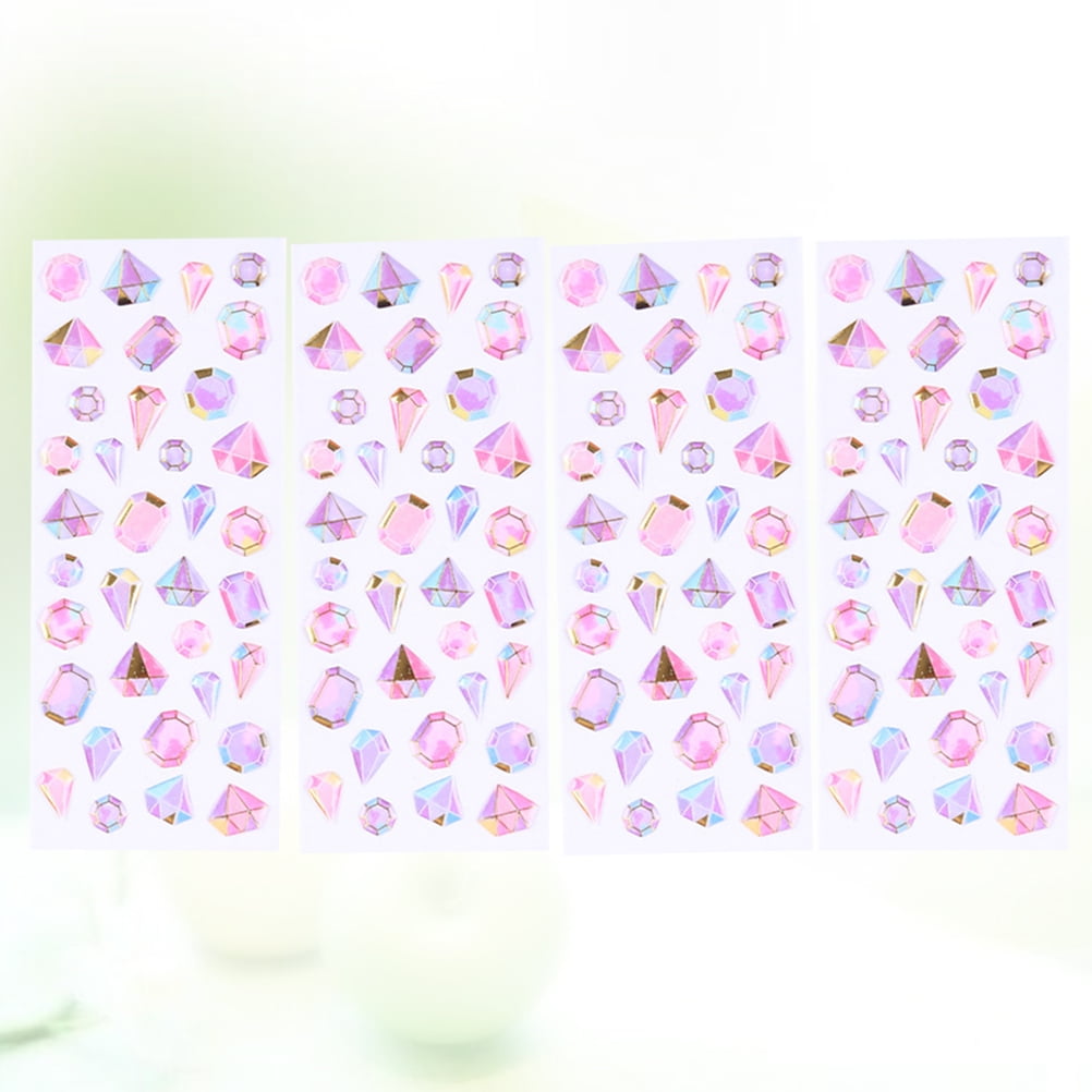 FELTECHELECTR 4Sheets Photo Stickers For Scrapbooking Resin PVC Diamond ...