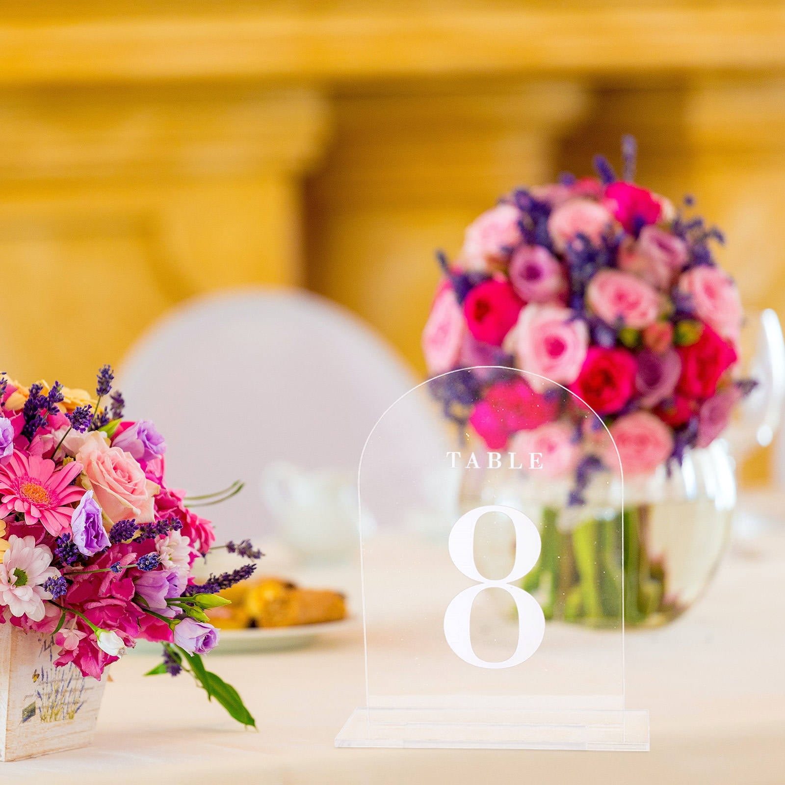 FELTECHELECTR 5 Sets Semicircle Acrylic Signs Wedding Ceremony Plaque ...