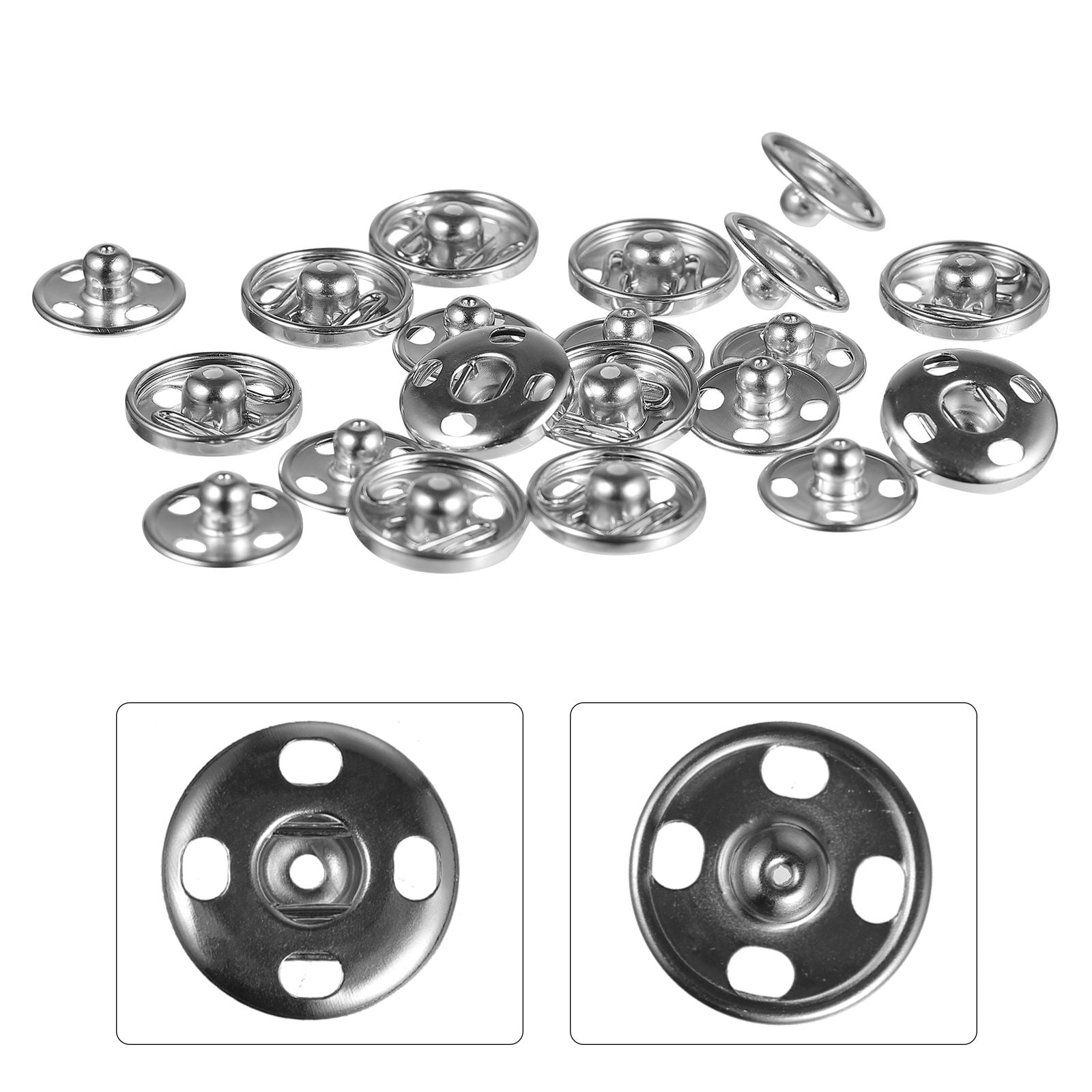 FELTECHELECTR 50 Pair Sew Snap Buttons Metal Clothes Snaps Fasteners ...