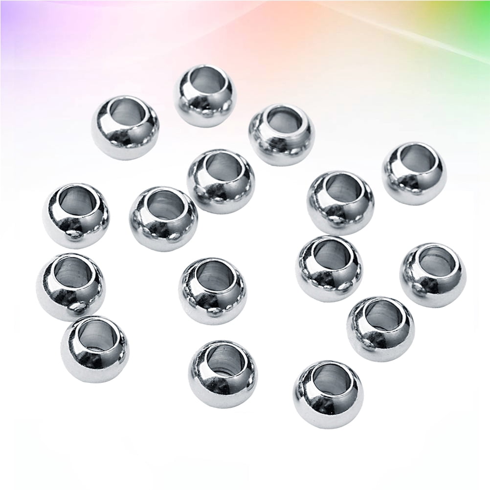 FELTECHELECTR 50 Pcs Metal Alloy Jewelry Spacers Glass Beads for Diy ...