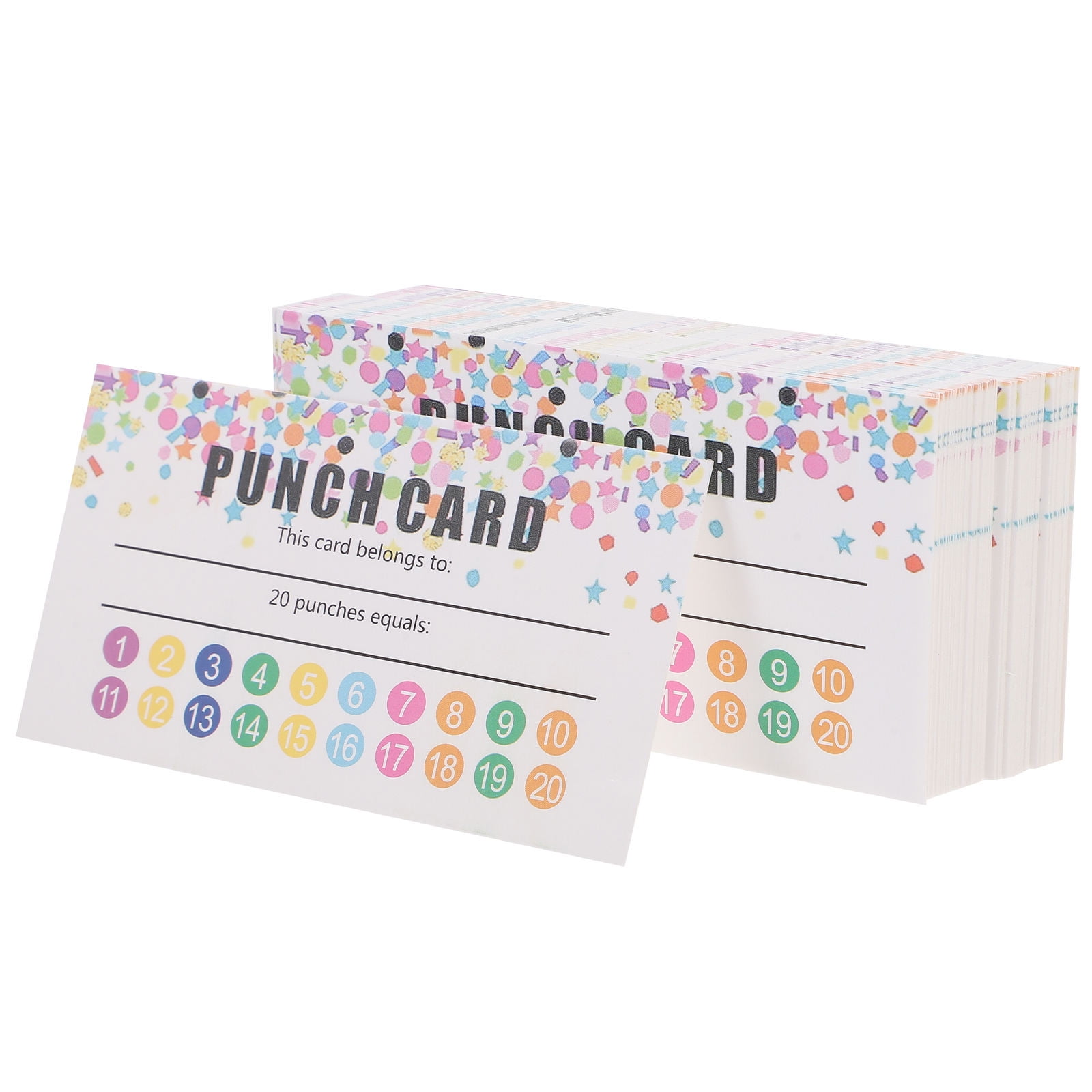 FELTECHELECTR 50 Sheets Paper Reward Punch Cards for Children Classroom ...