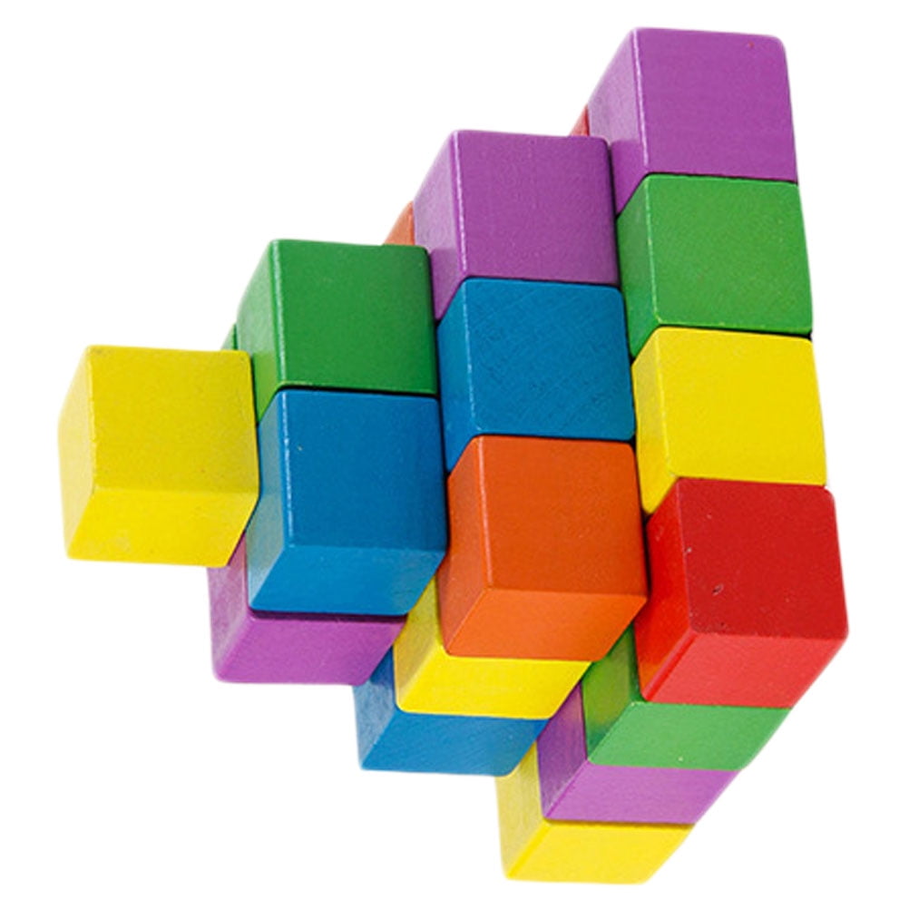 FELTECHELECTR 50Pcs Math Cubes Wood Block Cube For Kindergarten School ...