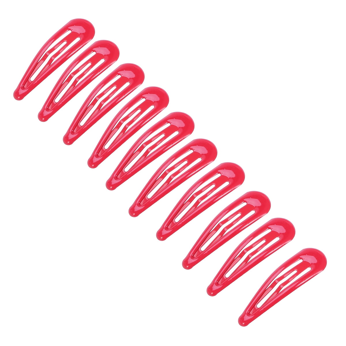 FELTECHELECTR 50Pcs Water Drop Shape Red Metal Snap Hair Barrettes For ...