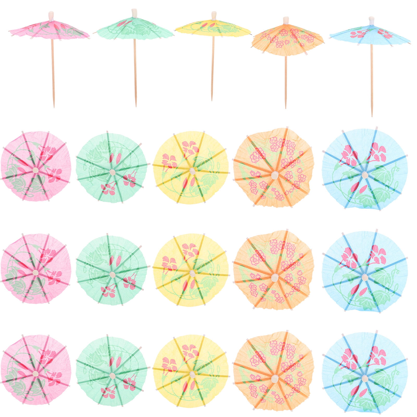 FELTECHELECTR 50pcs Cocktail Parasol Drink Umbrellas Paper Parasol ...