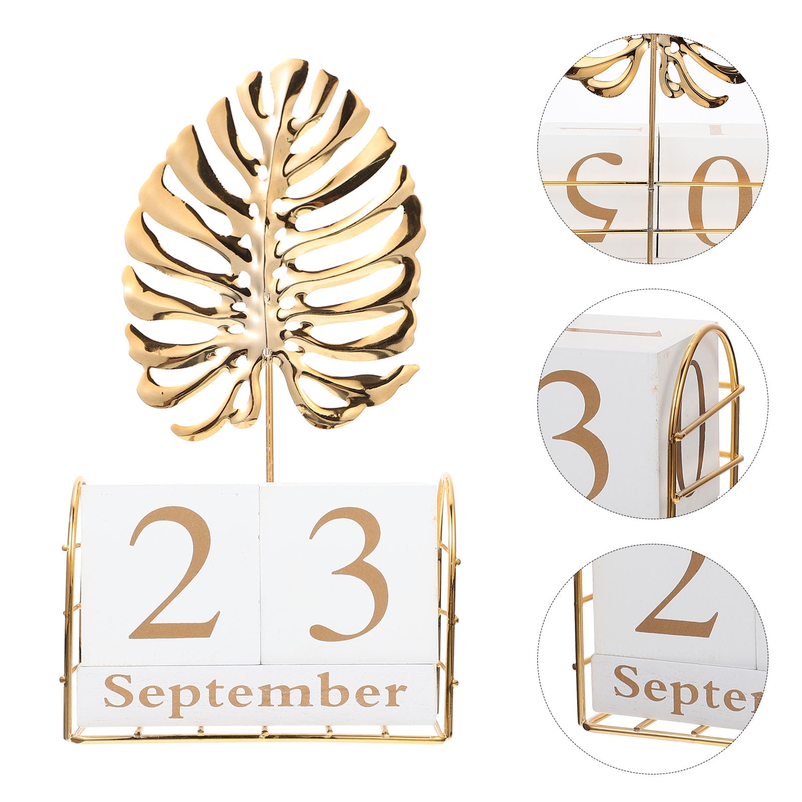 FELTECHELECTR 55Pack Wooden Desktop Perpetual Calendar Design with Iron ...