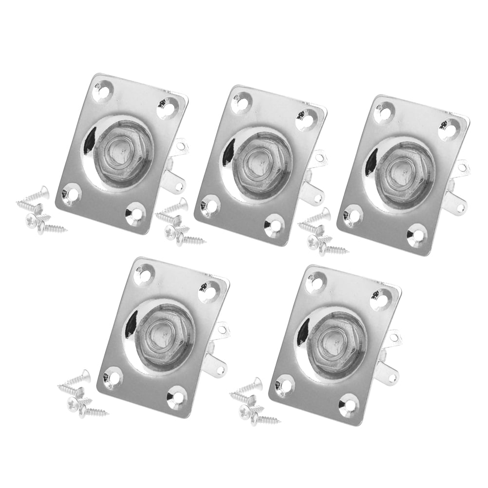 FELTECHELECTR 5Pack Silver Square Jack Socket Plate for Electric Guitar ...